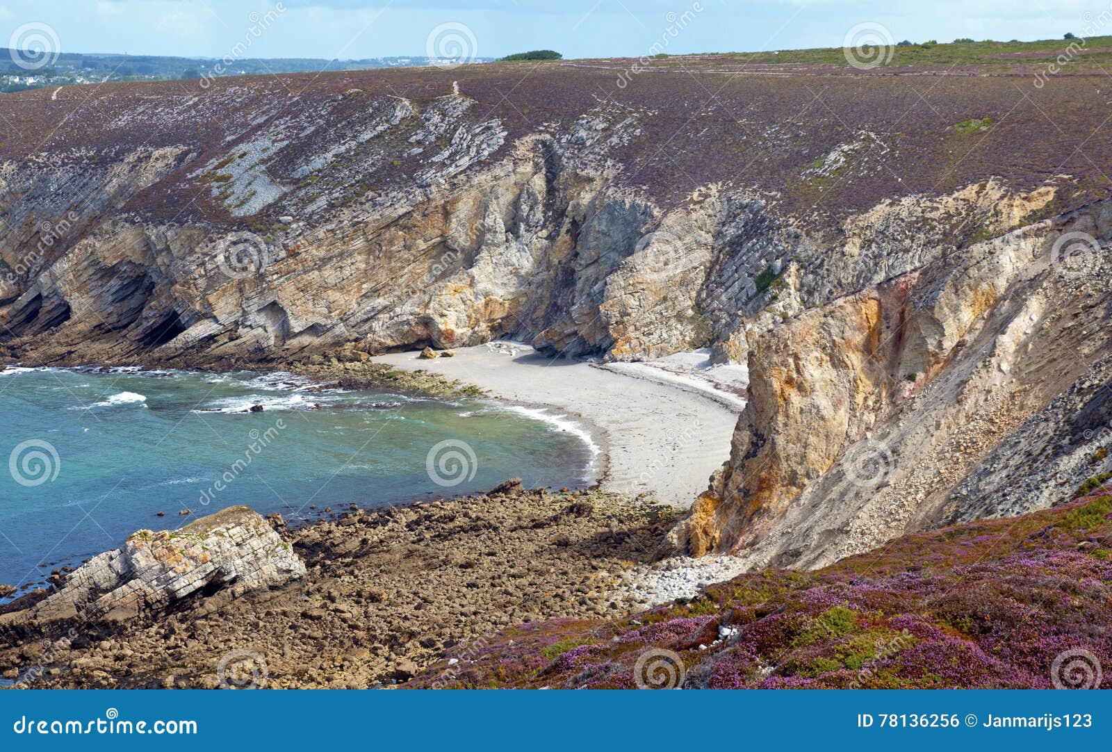 Cliffs Along the Coast of Brittany Stock Photo - Image of tranquil ...