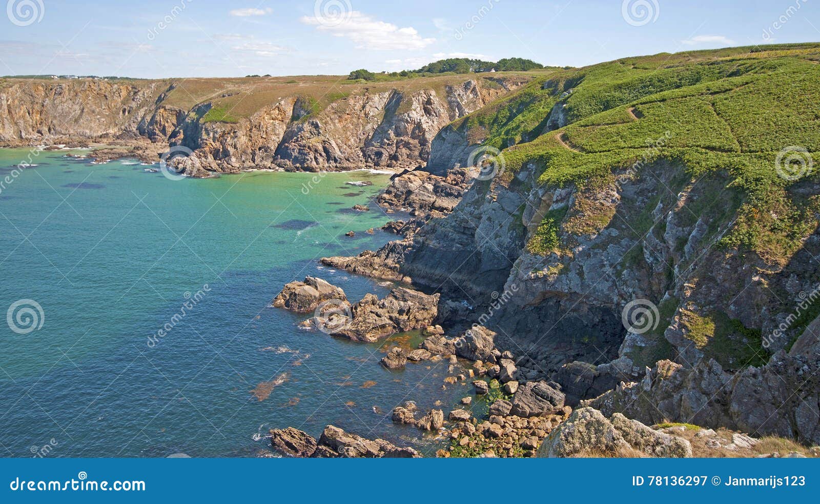 Cliffs Along the Coast of Brittany Stock Image - Image of nature ...