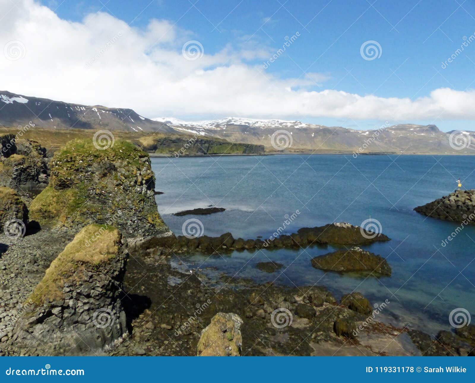 The Cliffs at Arnarstapi, Iceland Stock Photo - Image of snow, rocks ...