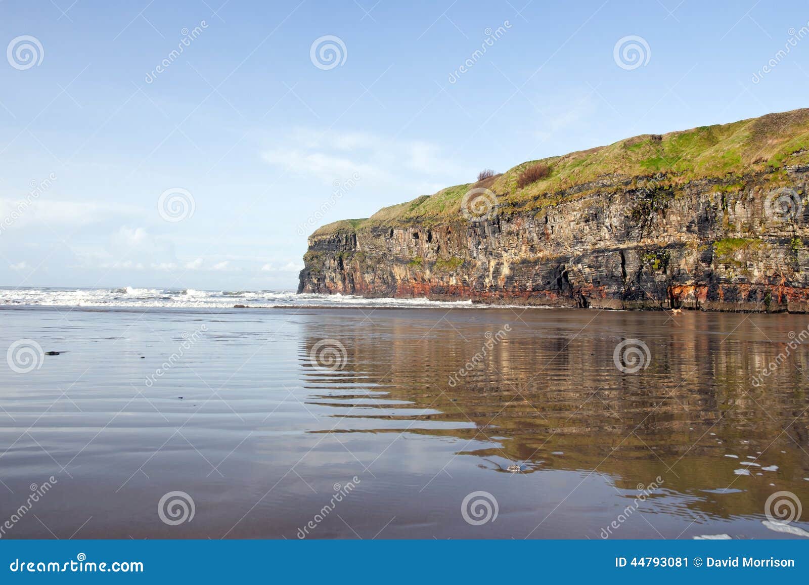 Cliffs of Ballybunion with Reflection Stock Image - Image of kerry ...