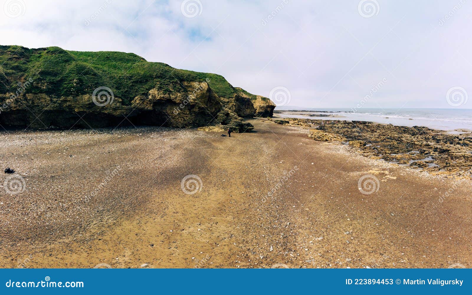 Cliffs and Beach at Blackhall Rocks and Cromdon Dene Beach Stock Image ...