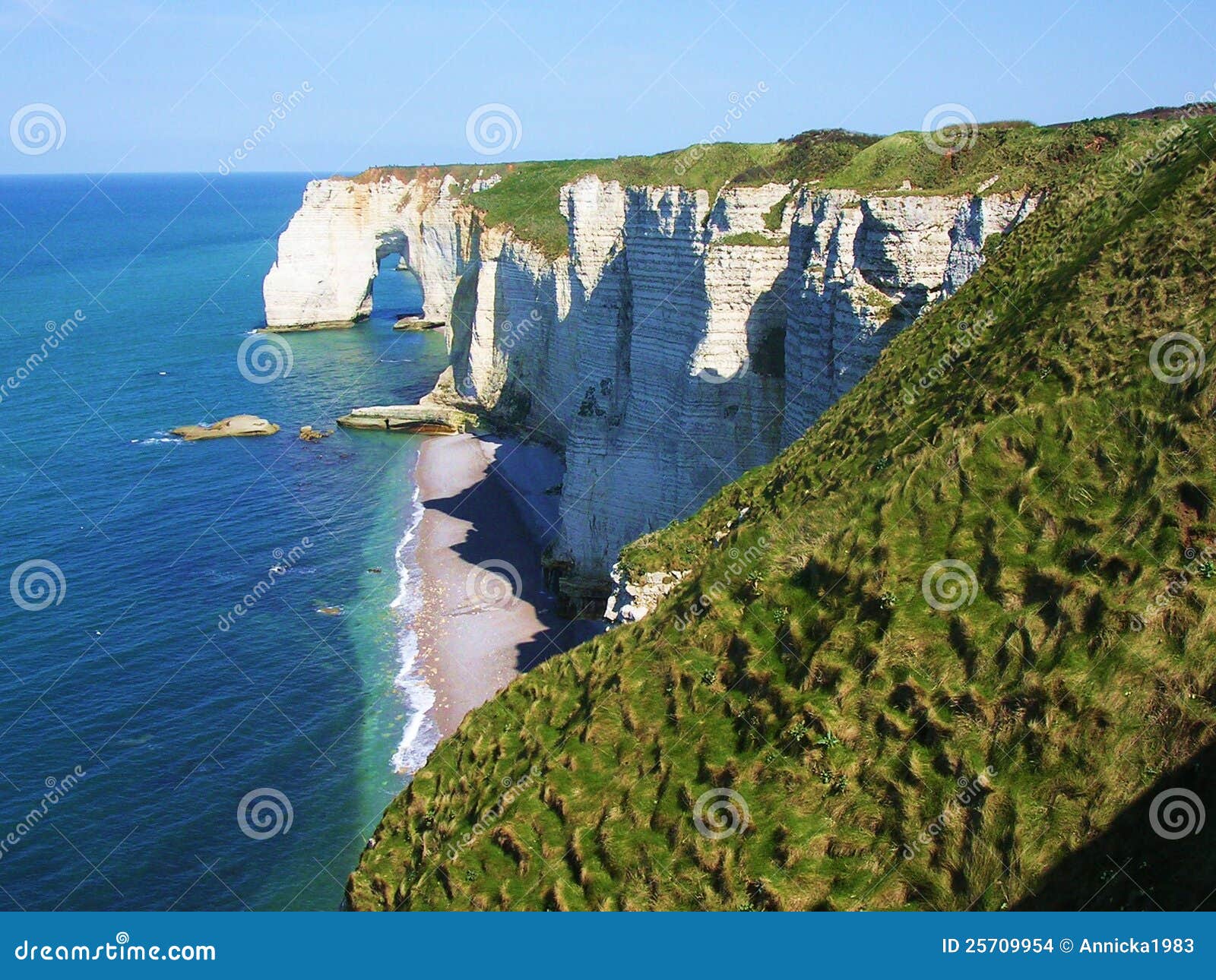 Cliffs on the Beach in Normandy Stock Photo - Image of normandy, blue ...