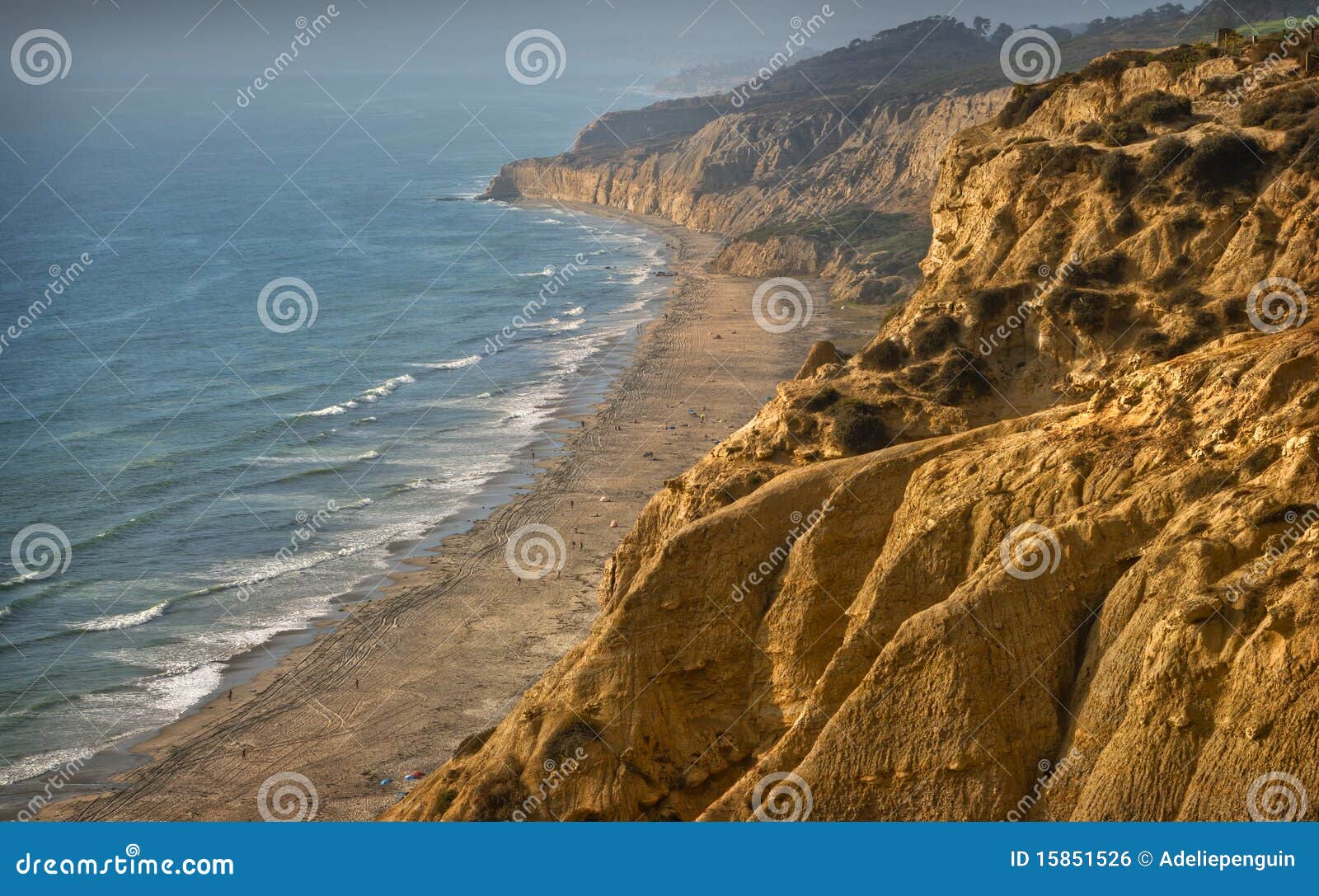 Cliffs and Beach at Sunset stock photo. Image of america - 15851526