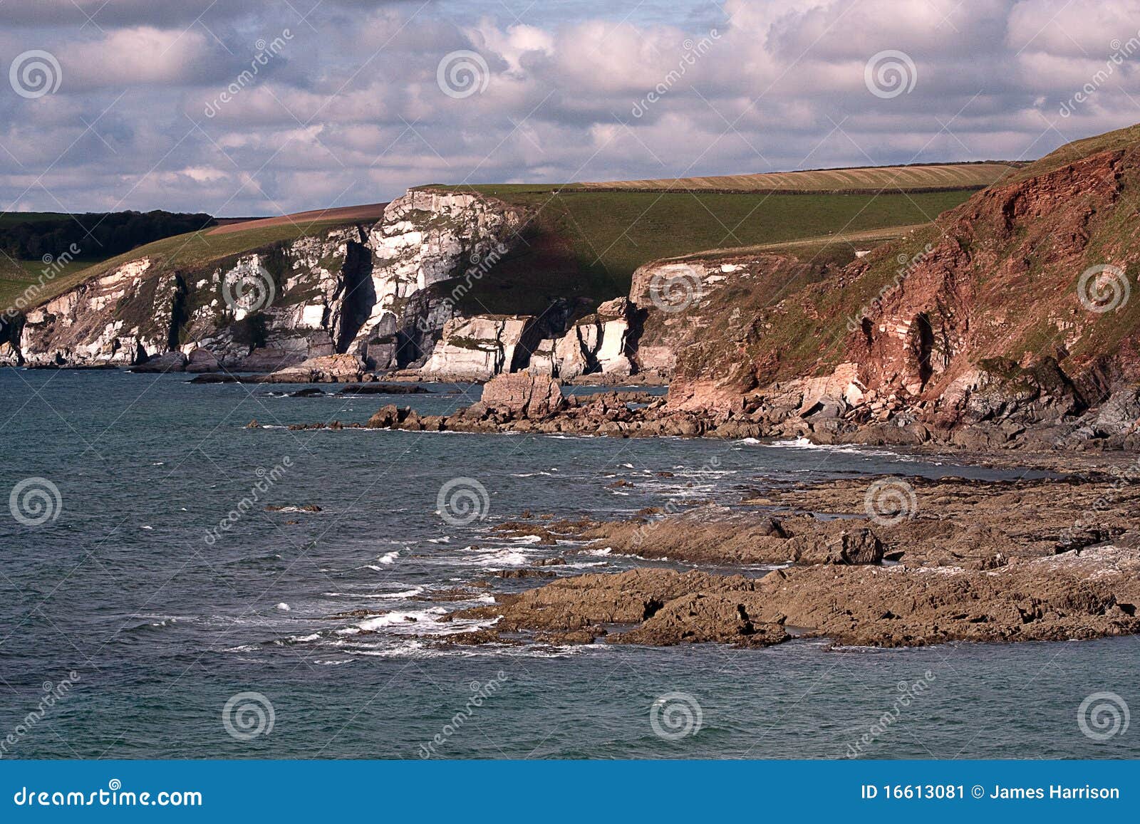 Cliffs at Bigbury, Devon, UK Stock Image - Image of shoreline, holiday ...