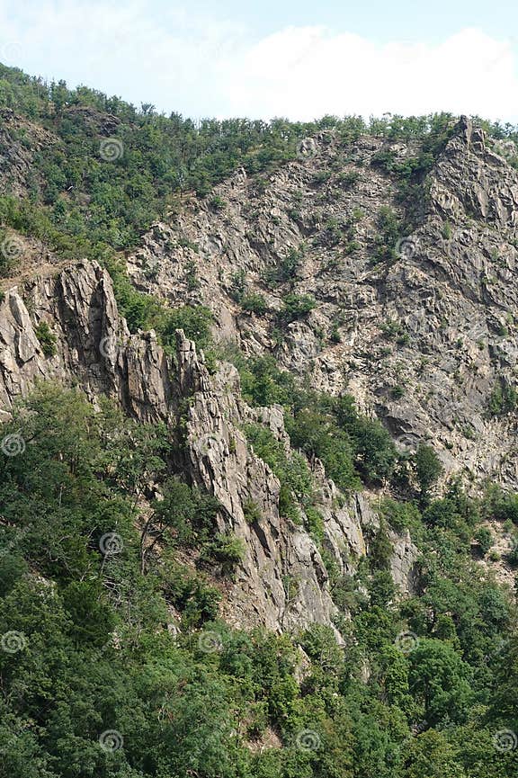 Cliffs in the Bode Gorge - Bodetal in German Language - in the Harz ...