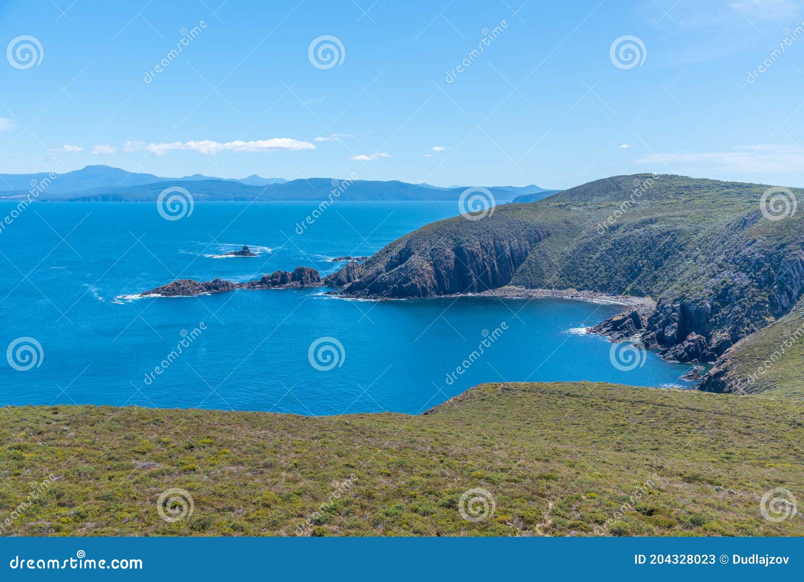 Cliffs of Bruny Island Viewed from Cape Bruny Lighthouse in Tasmania ...