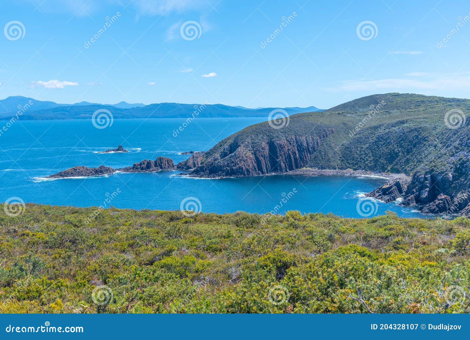 Cliffs of Bruny Island Viewed from Cape Bruny Lighthouse in Tasmania ...