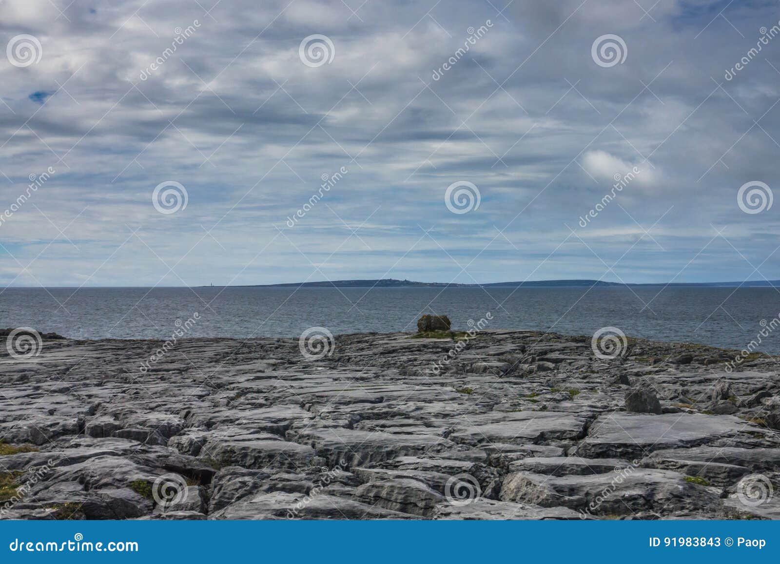 Cliffs of Burren panorama stock image. Image of clouds - 91983843