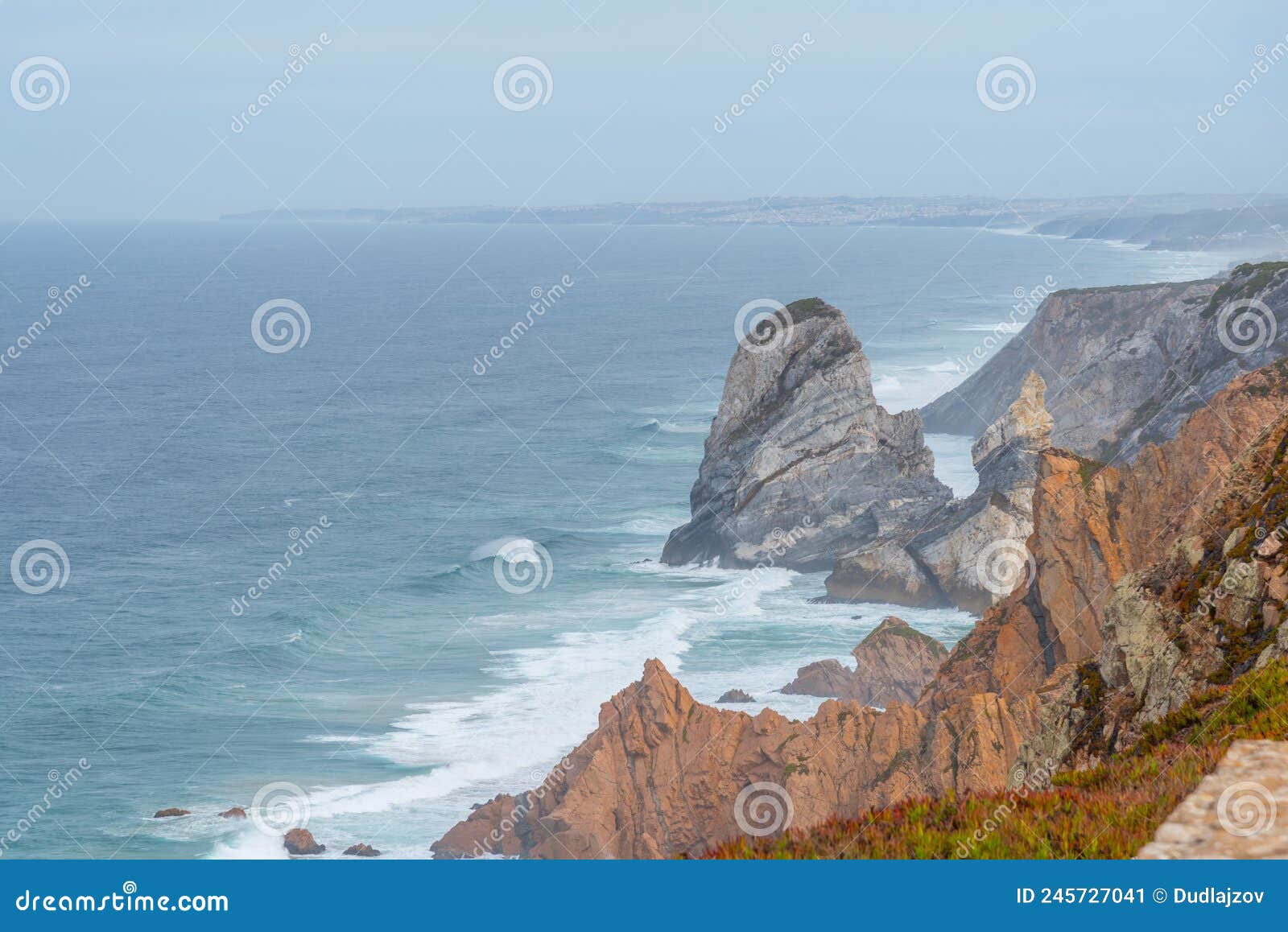 Cliffs at Cabo Da Roca in Portugal Stock Image - Image of summer, sharp ...