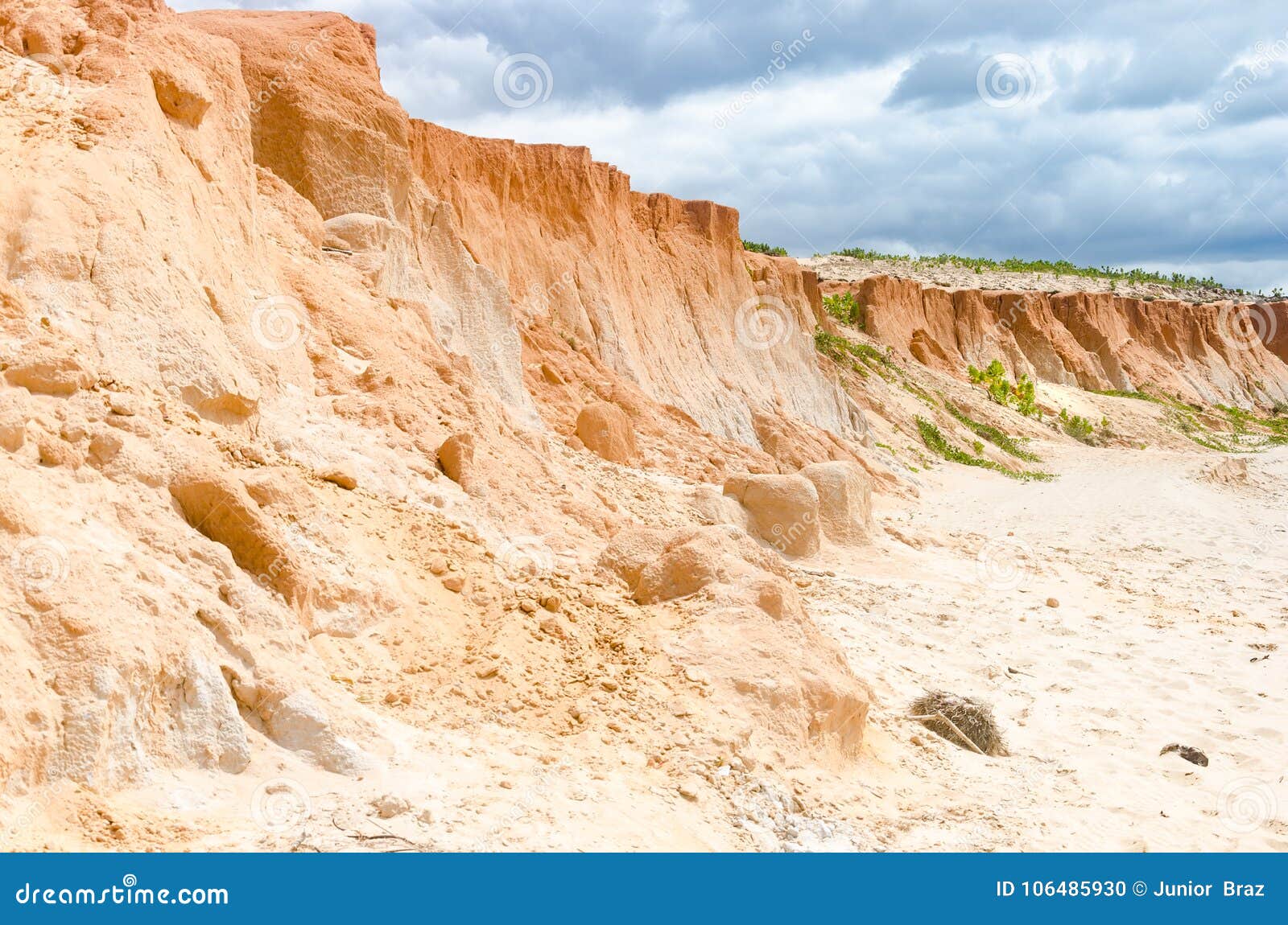 Cliffs at the Canoa Quebrada Beach at the Ceara Stock Photo - Image of ...