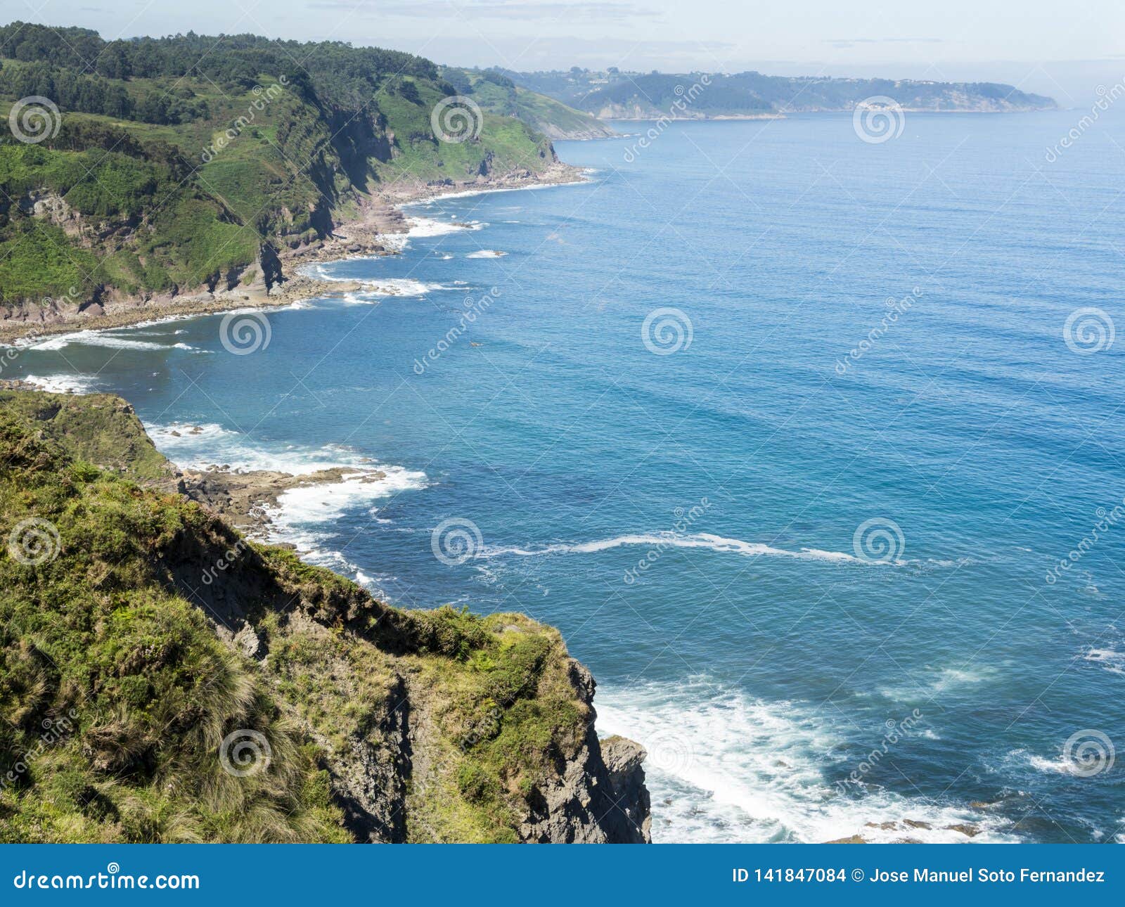 Cliffs on the Cantabrian Coast in Spain Stock Photo - Image of tranquil ...