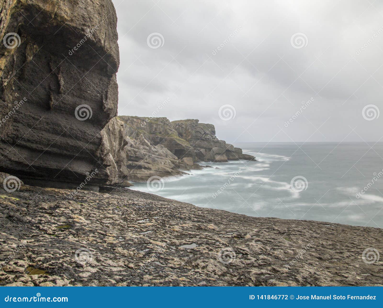 Cliffs of the Cantabrian Coast in Spain Stock Photo - Image of ...