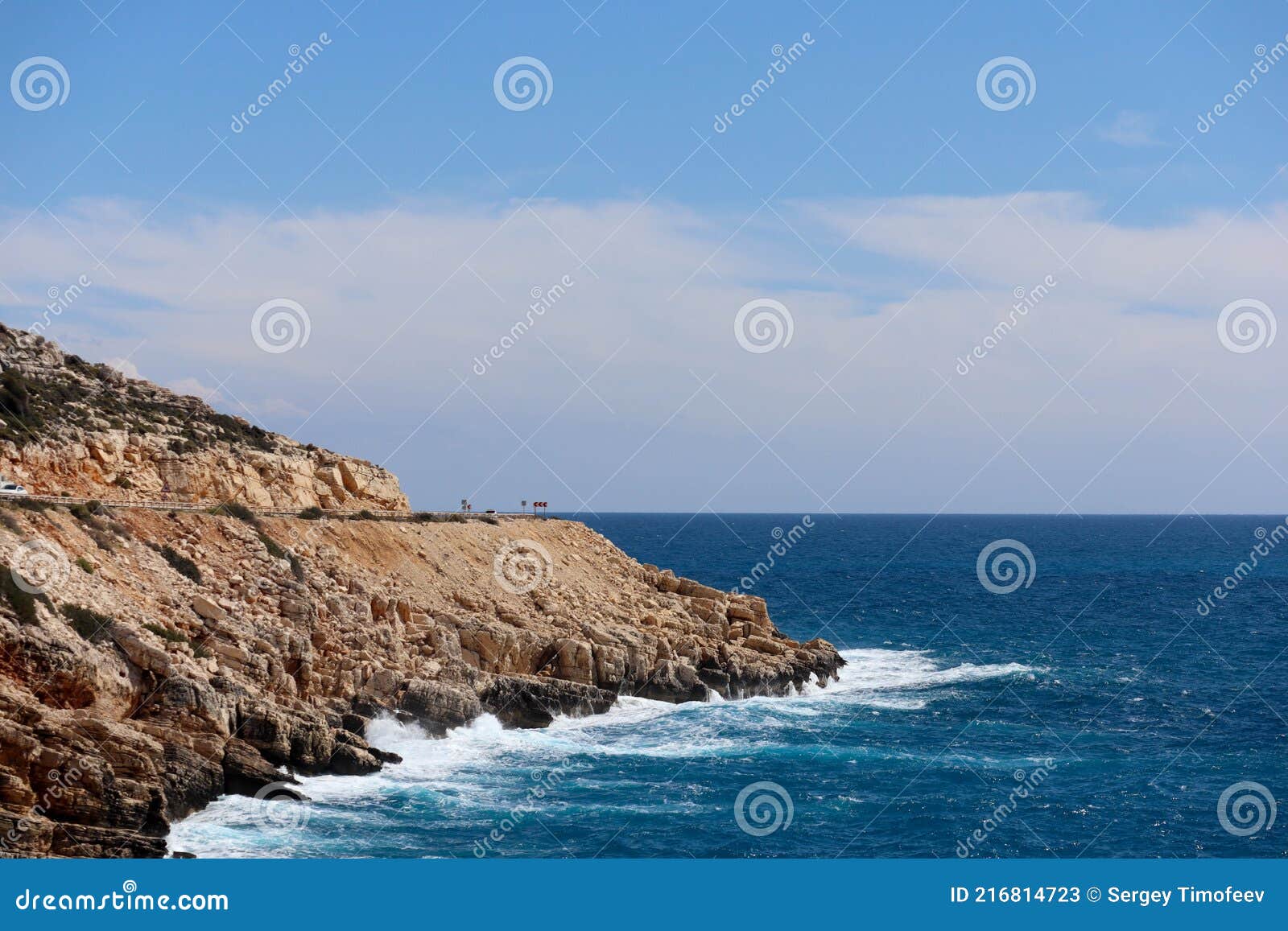 Cliffs at the Coast of Azure Mediterranean Sea Stock Image - Image of ...