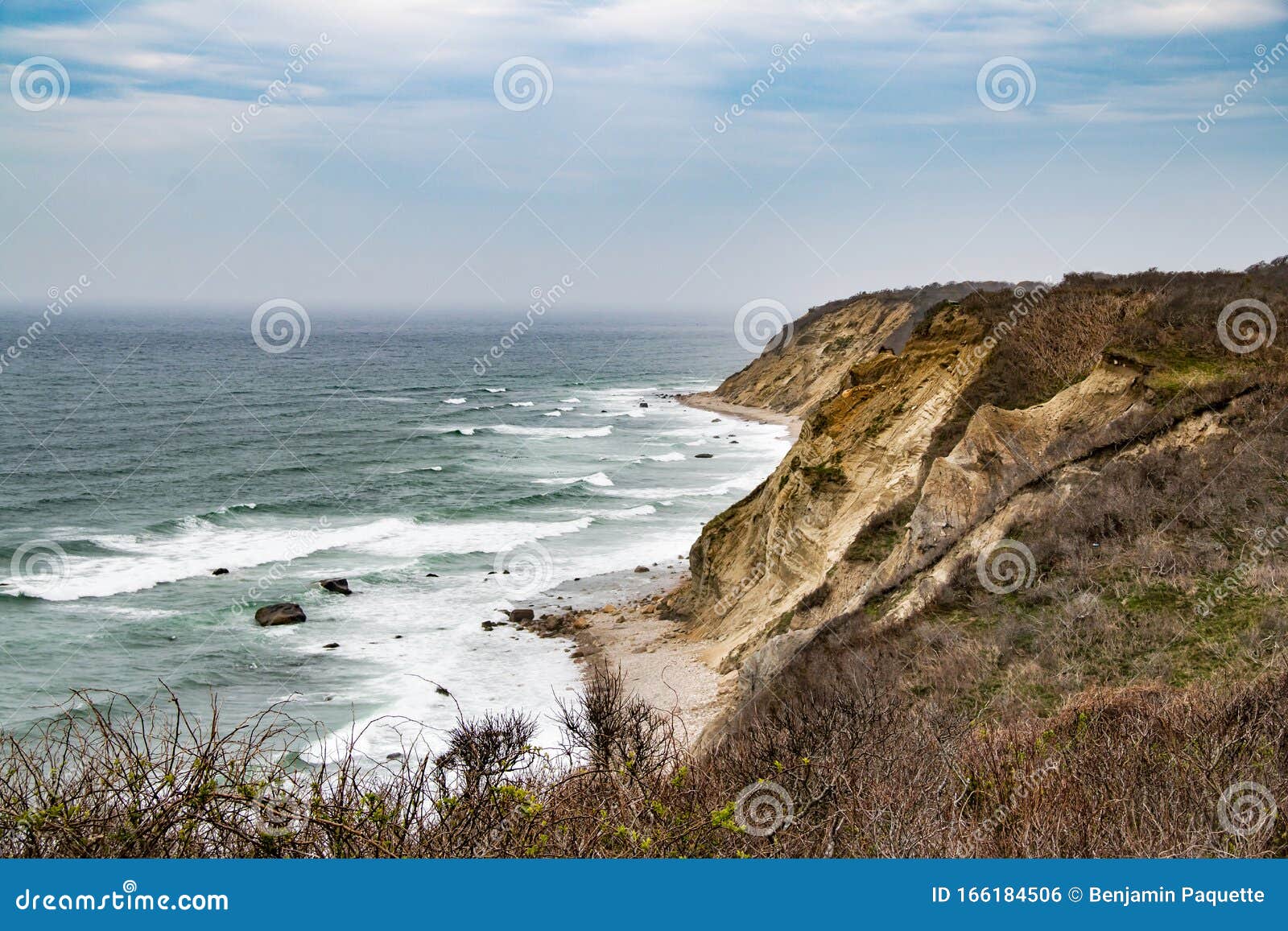 Cliffs on the Edge of the Coast in Block Island Rhode Island Stock ...