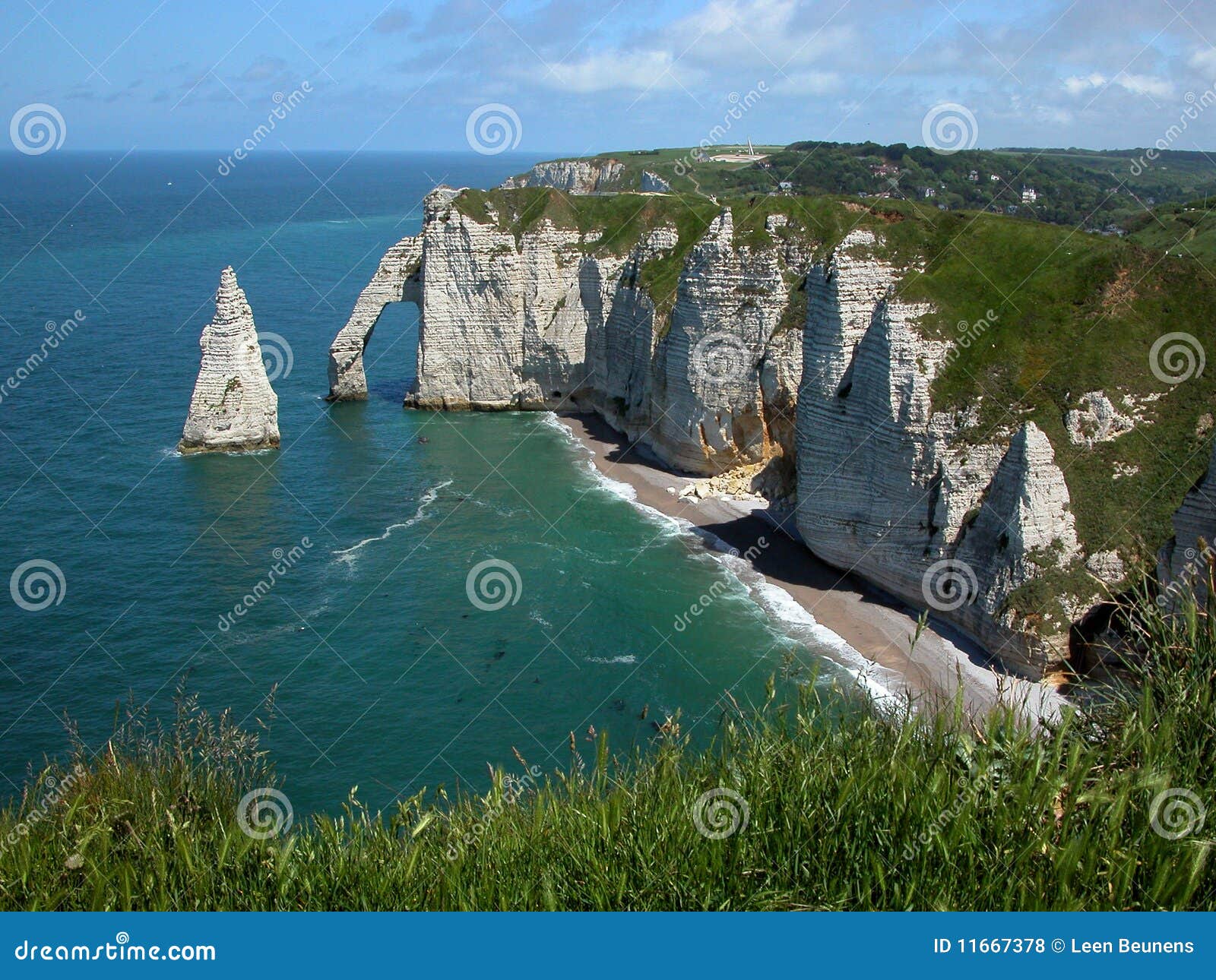 Cliffs at Etretat France Europe Stock Photo - Image of beach, terrain ...