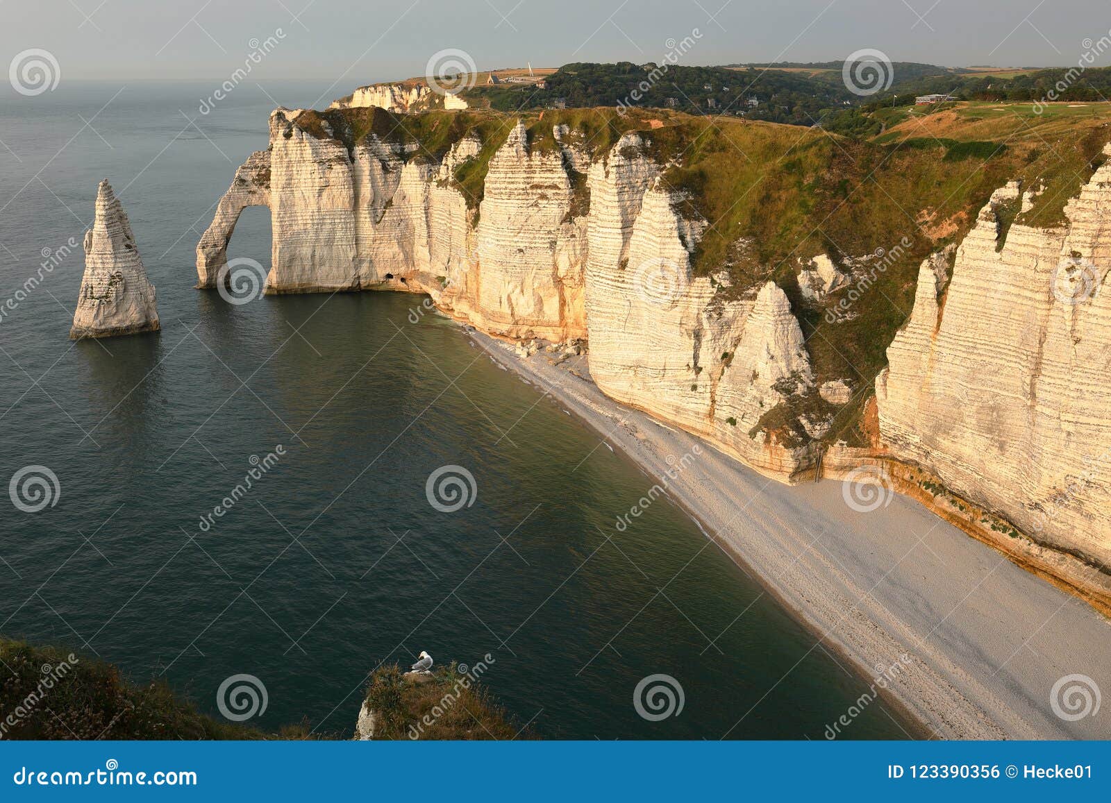 Cliffs at Etretat in Normandy Stock Photo - Image of coast, landscape ...