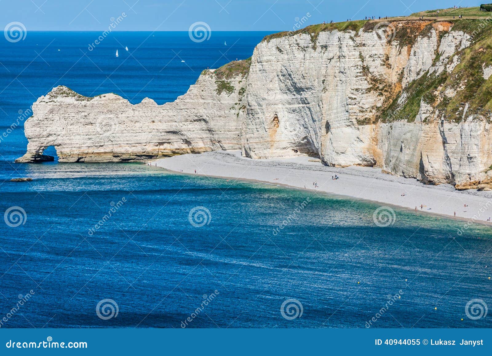 Cliffs of Etretat, Normandy, France Stock Image - Image of maritime ...