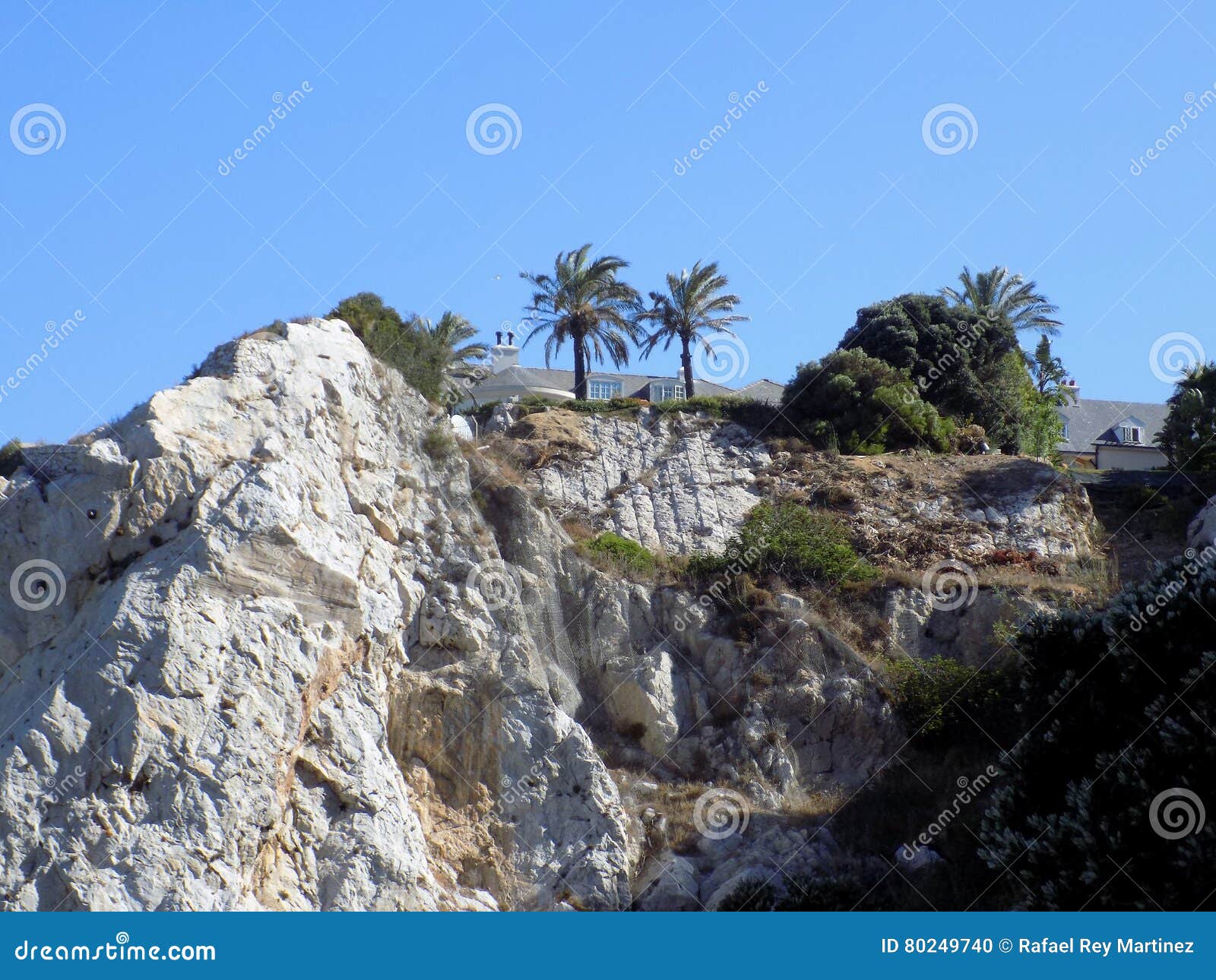 Cliffs of GIBRALTAR stock photo. Image of trees, cliffs - 80249740