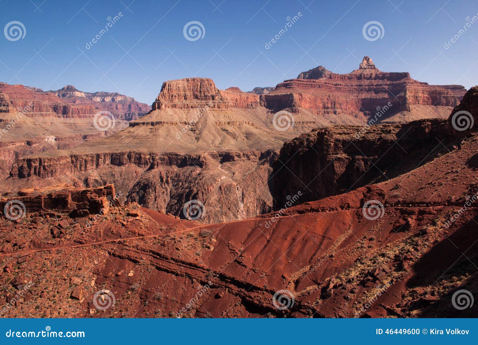 Cliffs of the Grand Canyon - View from South Kaibab Trail Stock Photo ...