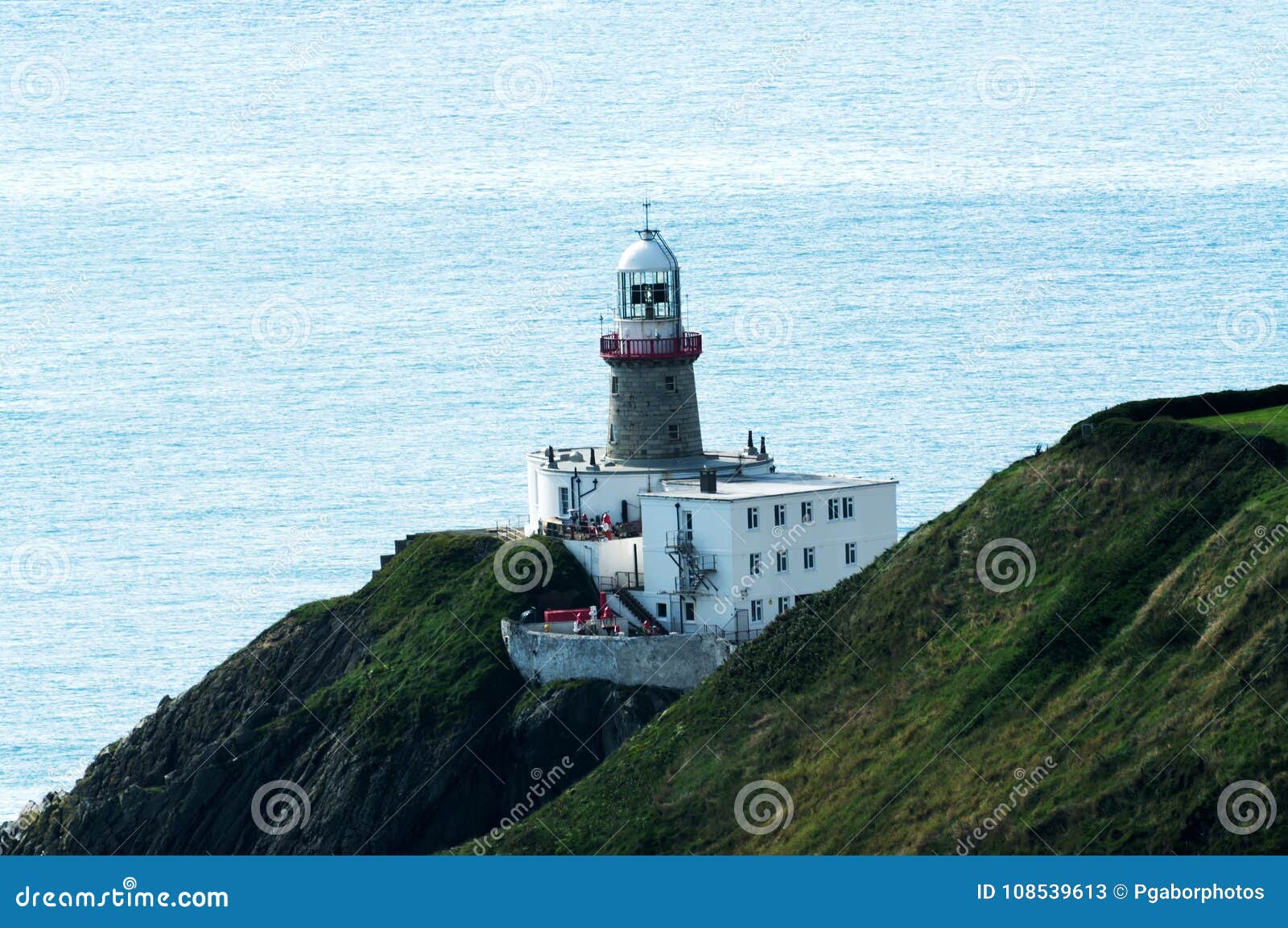 Cliffs in Howth and Lighthouse, Ireland Stock Image - Image of city ...