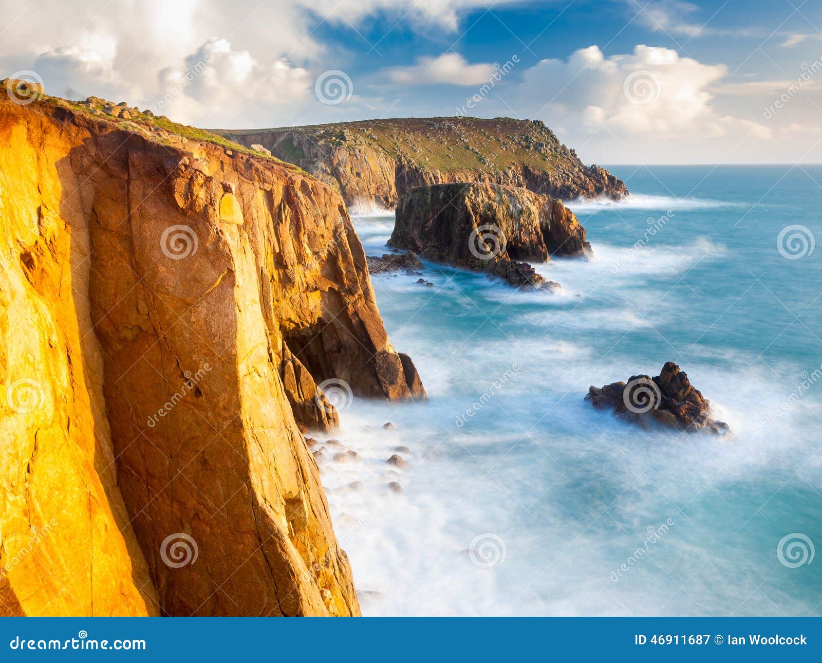 Cliffs at Lands End Cornwall Stock Image - Image of kingdom, scenics ...
