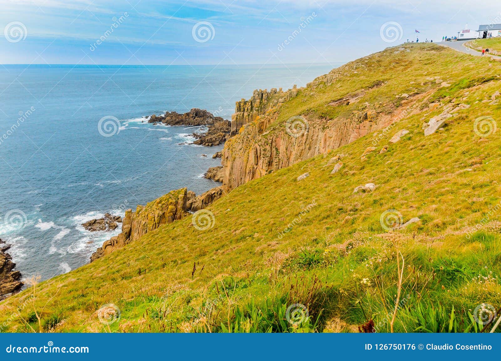 Cliffs of Lands End in Cornwall Stock Photo - Image of europe, point ...
