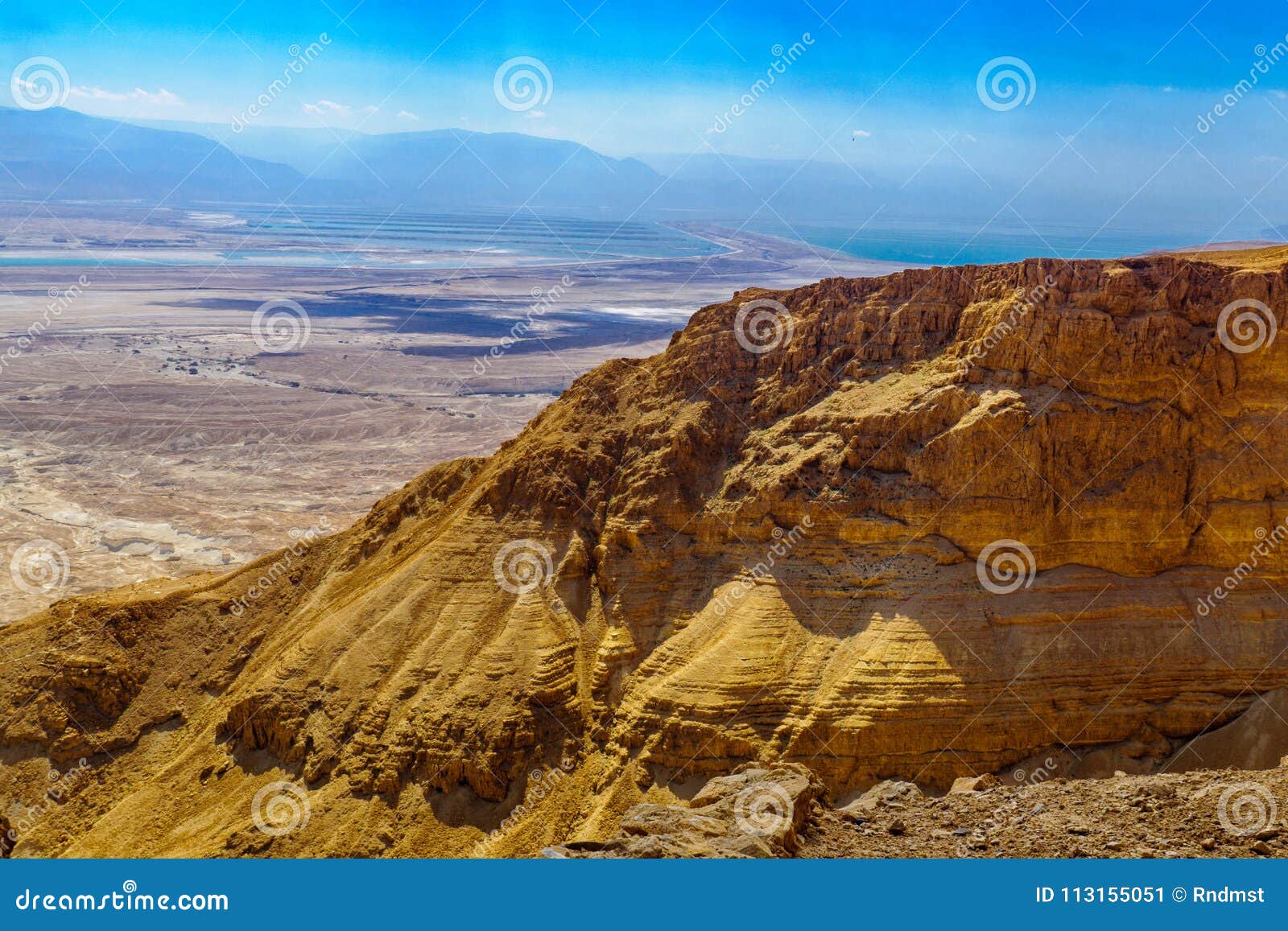Cliffs and Landscape of the Dead Sea, Viewed from Masada Stock Image ...