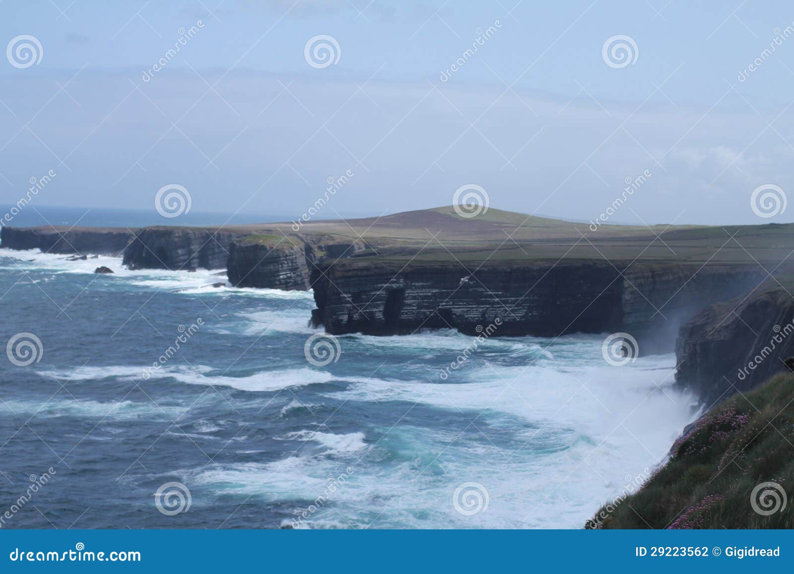 Cliffs and Lapping Waves, Ireland Stock Photo - Image of view, travel ...