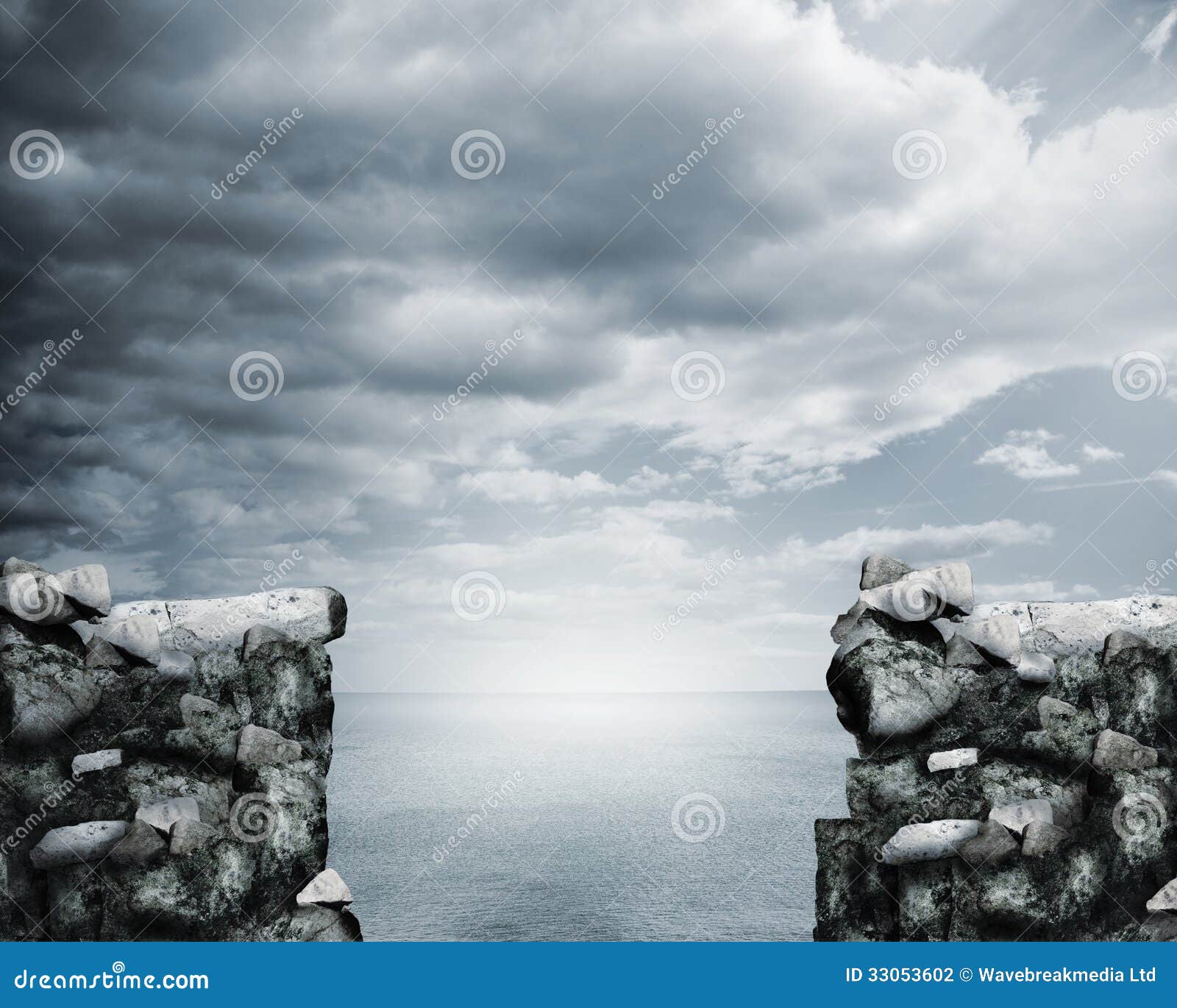 Cliffs Leading Out To the Sea Stock Illustration - Illustration of rock ...