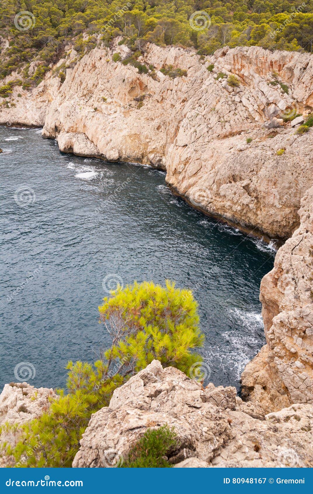 Cliffs on Mallorca stock image. Image of spanish, balearic - 80948167