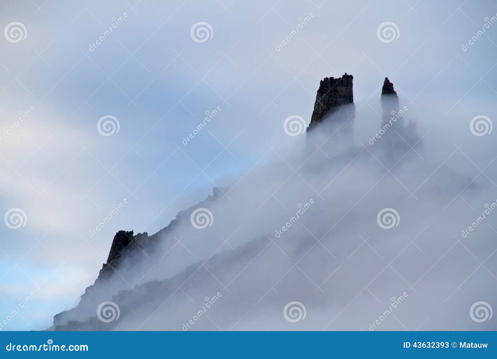 Cliffs in mist stock image. Image of mysterious, mist - 43632393