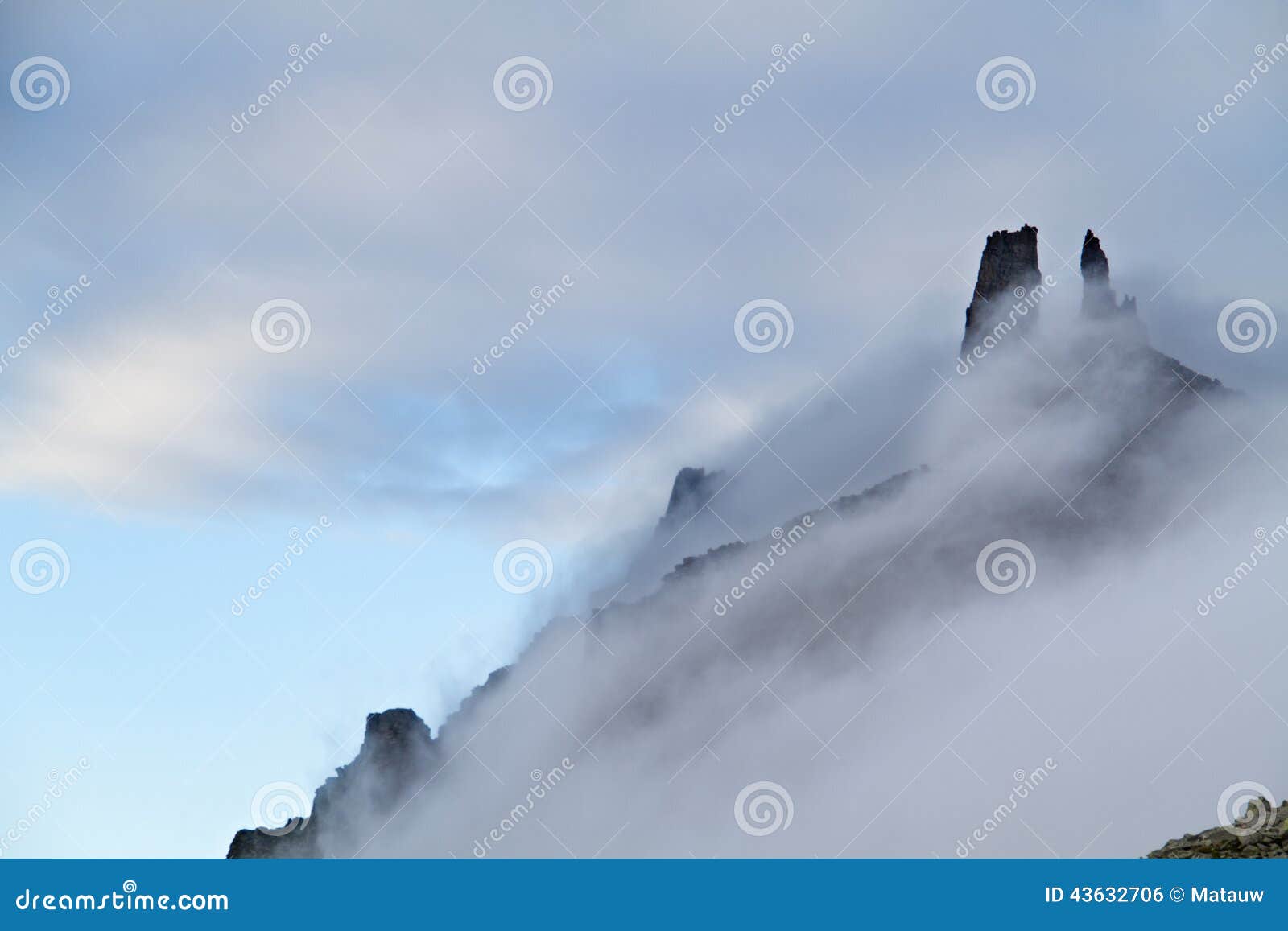 Cliffs in mist stock photo. Image of peak, hazy, mountain - 43632706