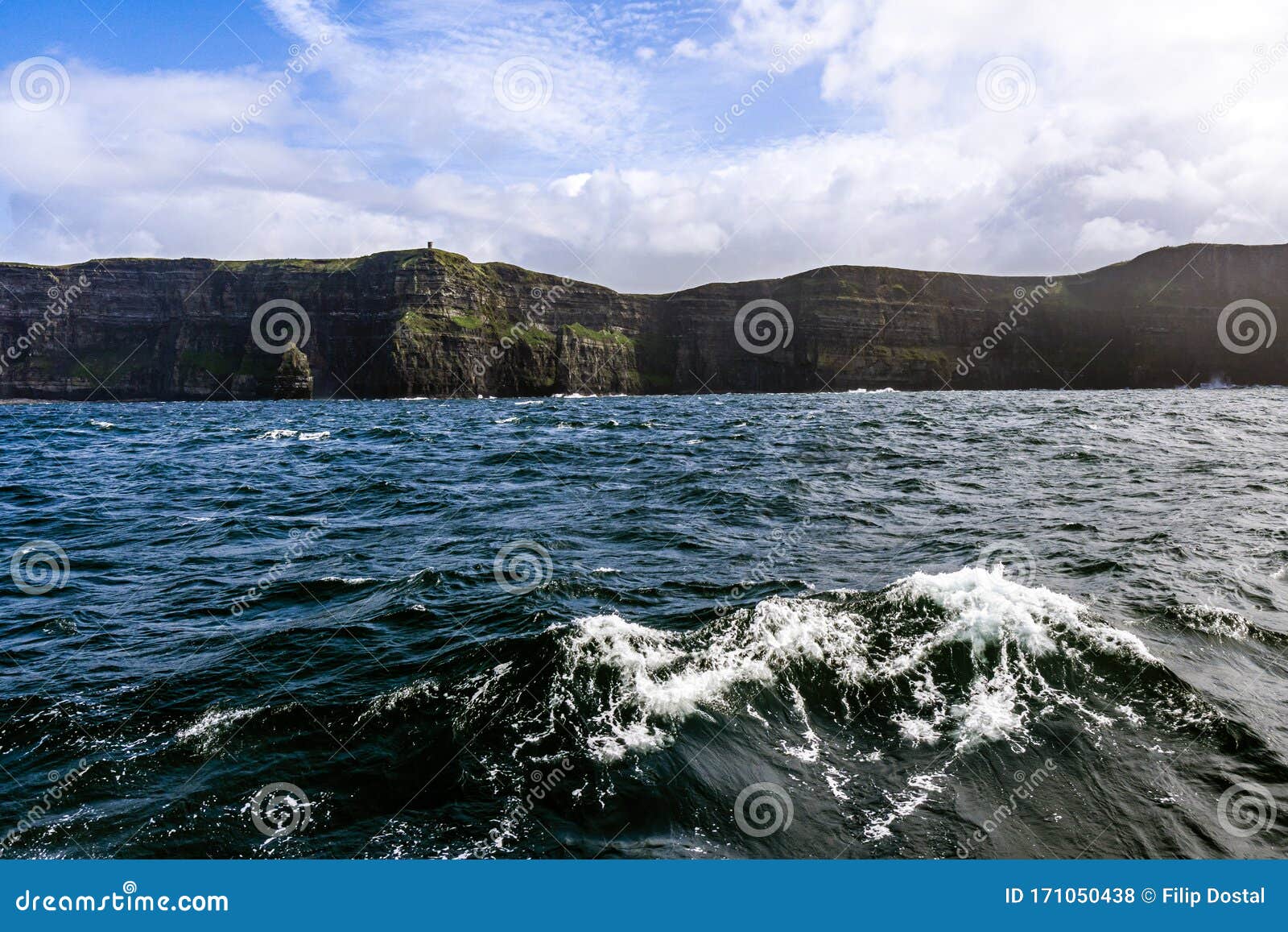 Cliffs of Moher from Atlantic Stock Photo - Image of atlantic ...