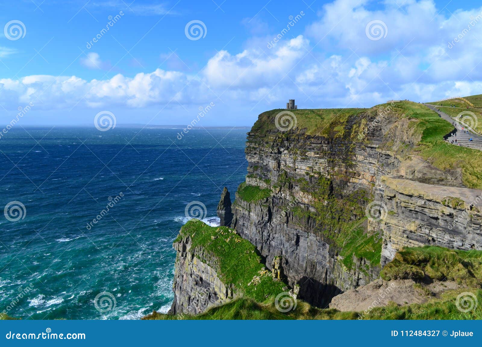 Cliffs of Moher on Sunny Day Stock Image - Image of hiking, atlatic ...