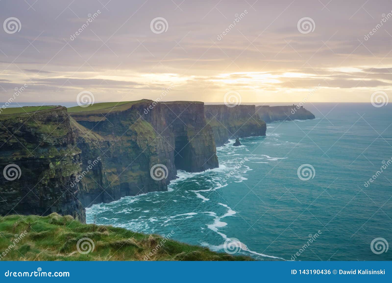 Cliffs of Moher in Wild Atlantic Way with Beautiful Sunset and ...