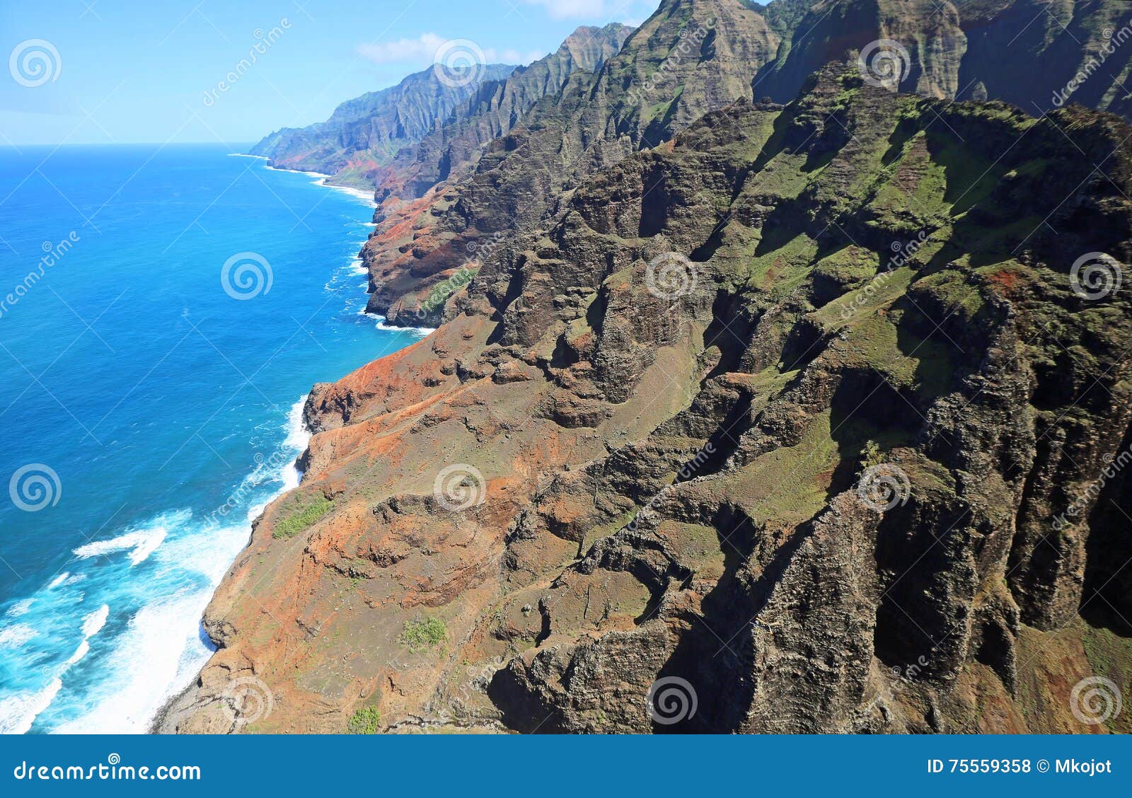 Cliffs of Na Pali coast stock photo. Image of formation - 75559358