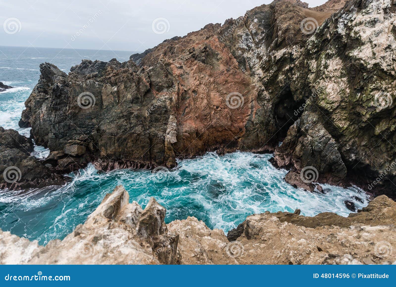 Cliffs Near the Sea in the Peruvian Coast at Puerto Inca Peru Stock ...