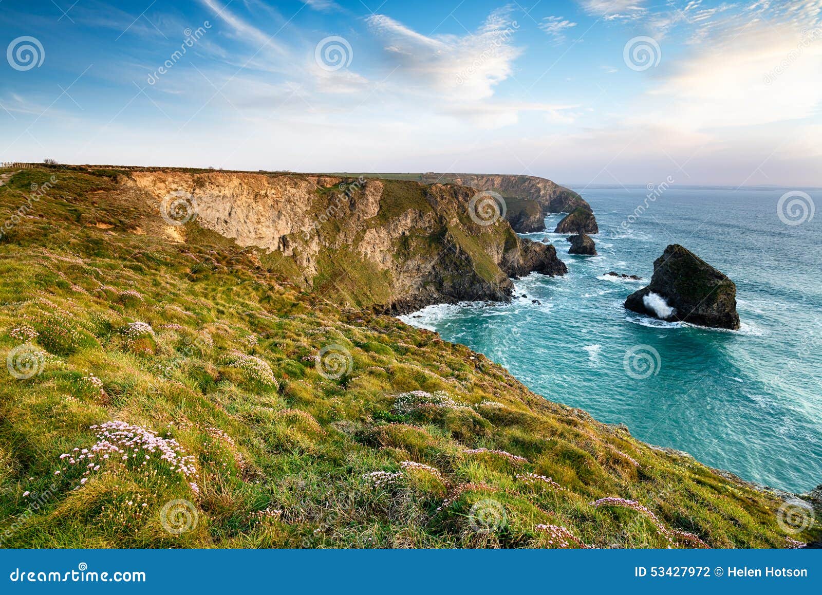 Cliffs at Pentire Steps stock photo. Image of europe - 53427972
