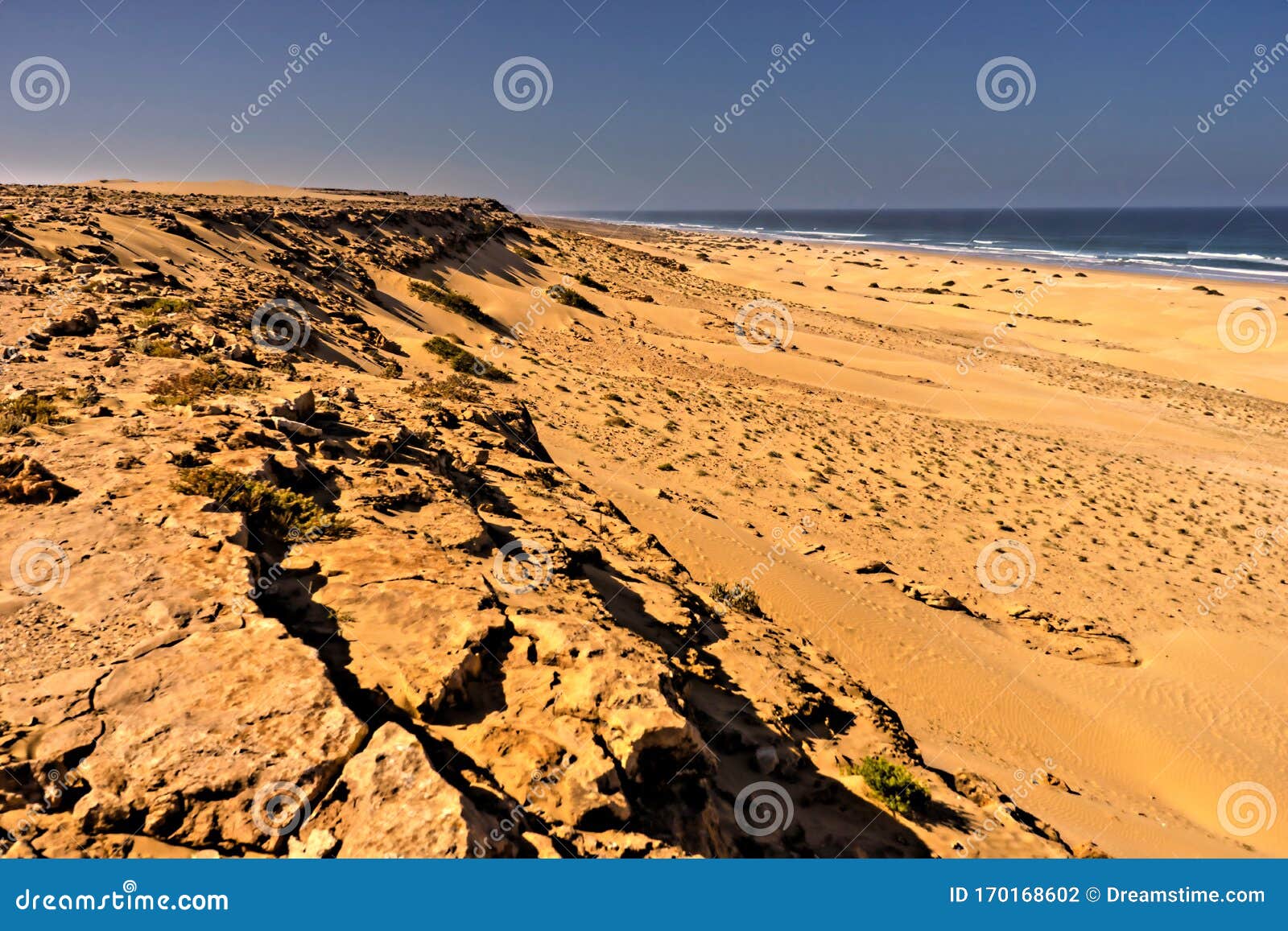 Cliffs Plage Blange in the South of Morocco Stock Photo - Image of arid ...