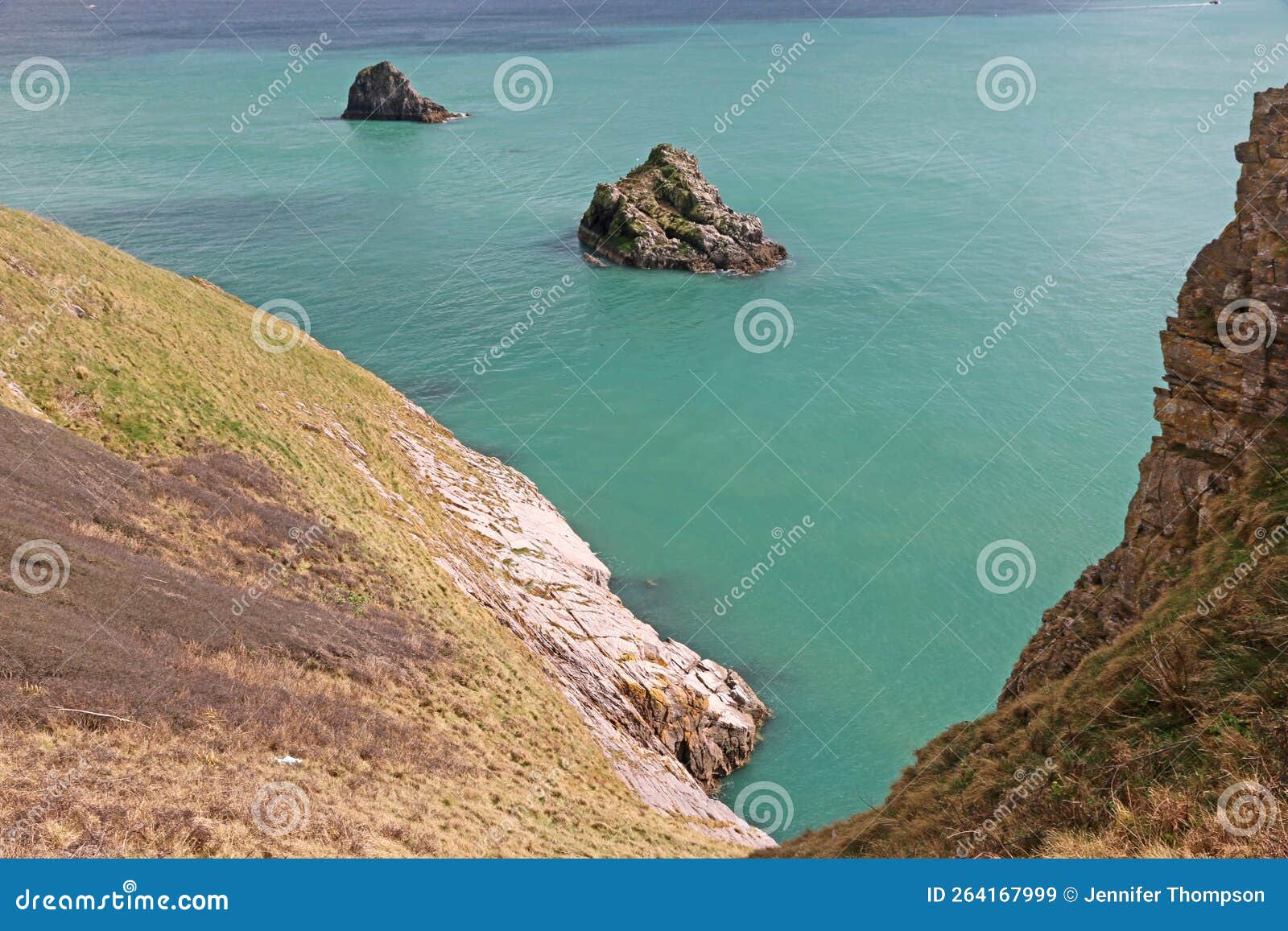 Coast of South Devon stock image. Image of water, cliff - 264167999