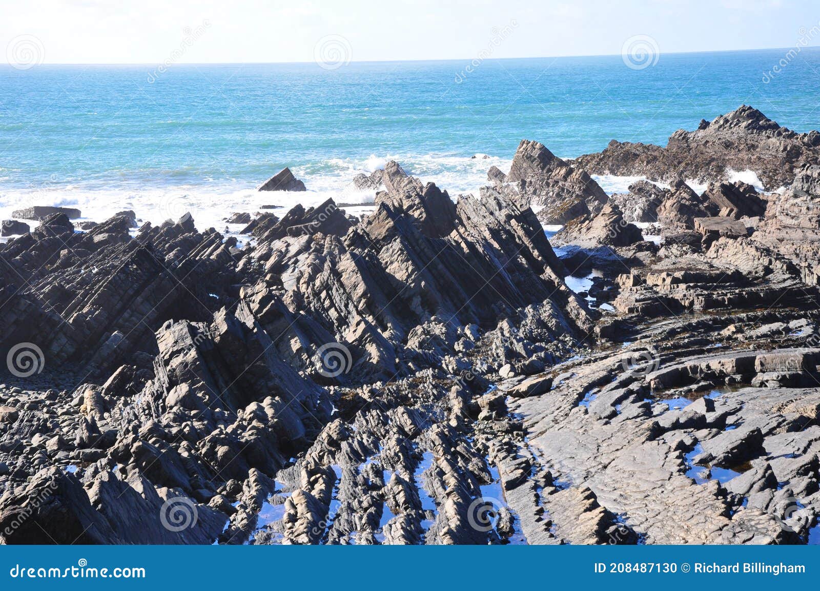 Shale Rock Layers Near Hartland Point on North Devon Coast, England, UK ...