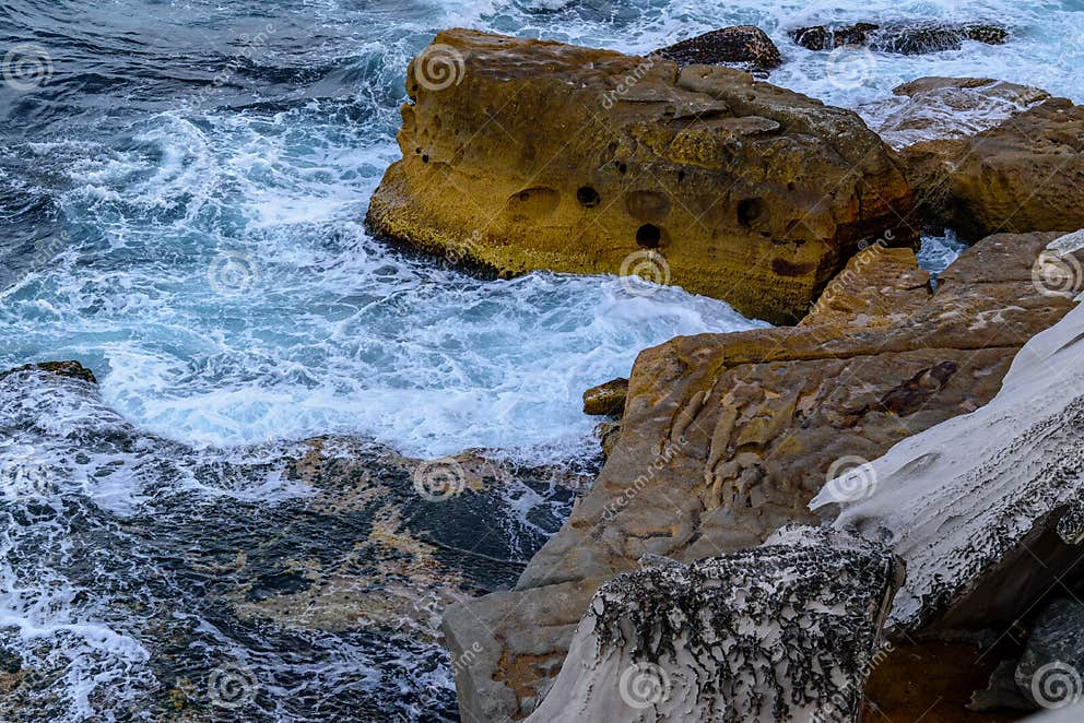 Cliffs and rough sea stock image. Image of scenic, copyspace - 140849597