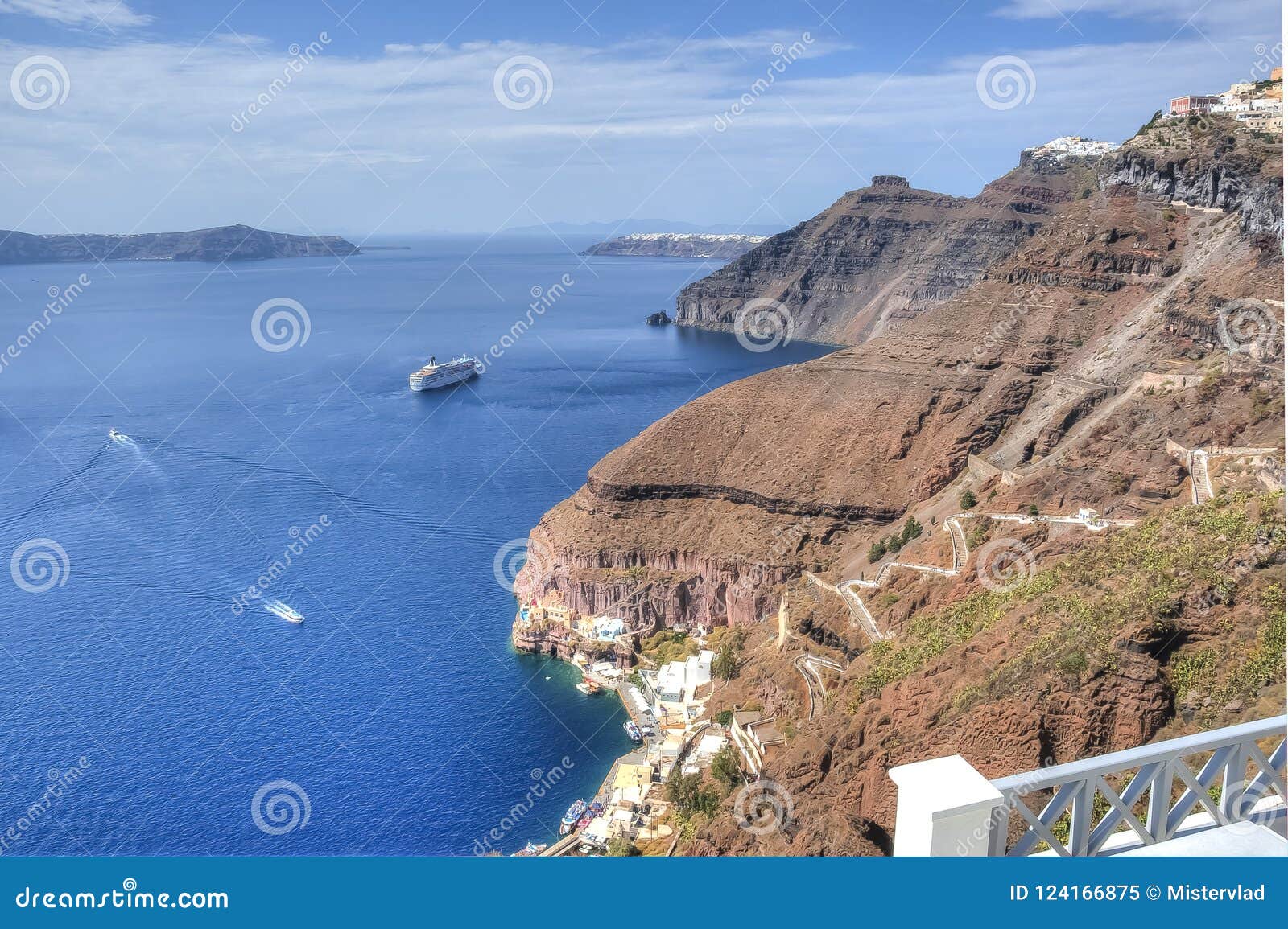 Cliffs of Santorini Caldera, Greece Stock Image - Image of ocean ...