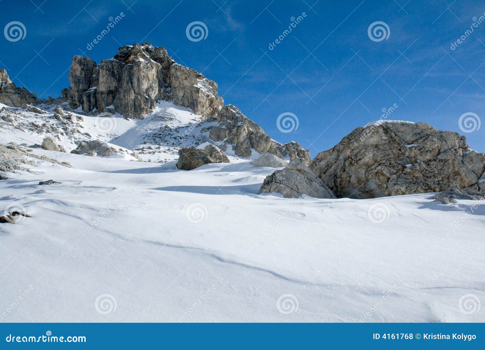Cliffs and Snow. Winter Landscape Stock Photo - Image of december, high ...