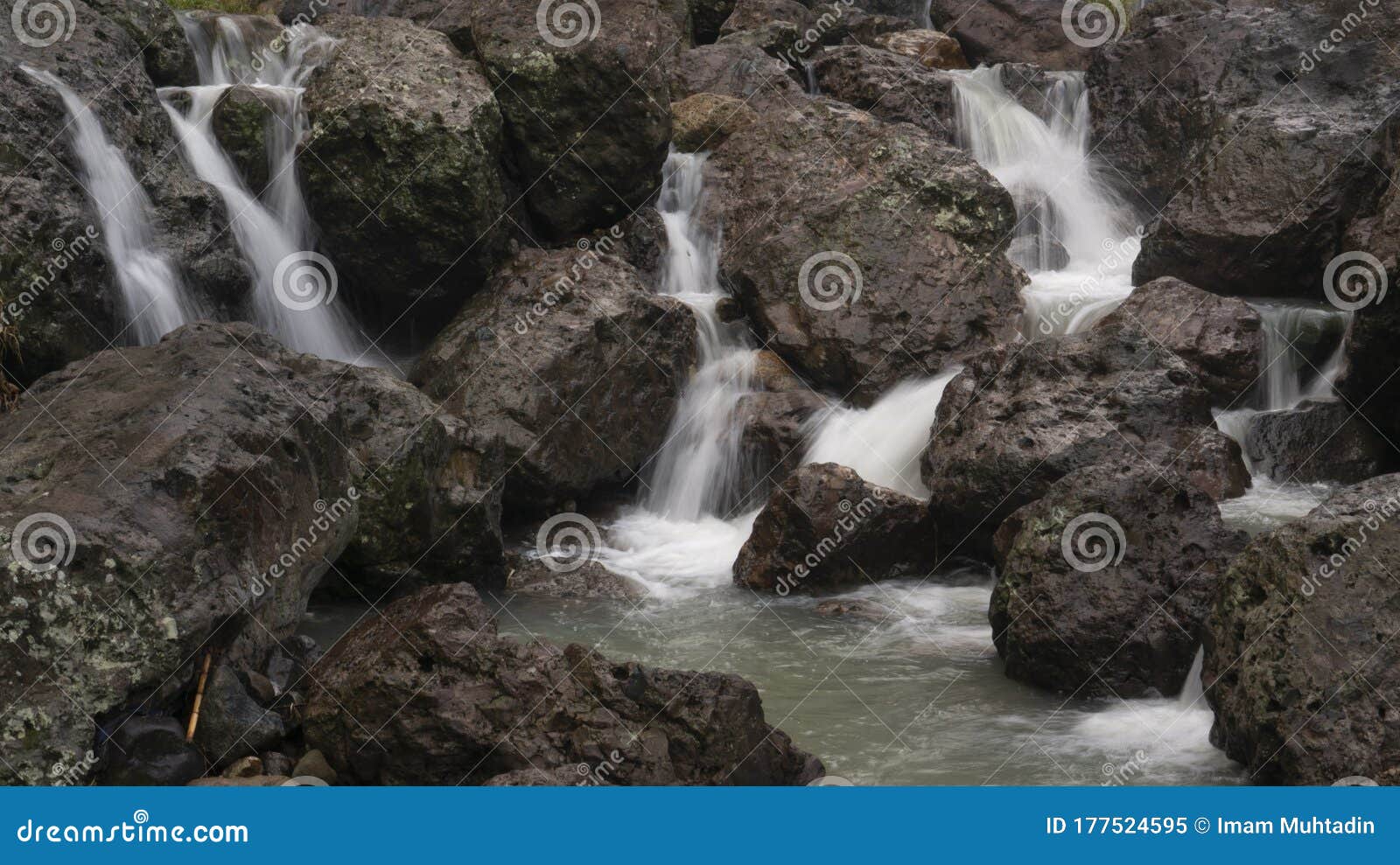 Cliffs with Soft Waterfalls in the Hills Stock Image - Image of beauty ...