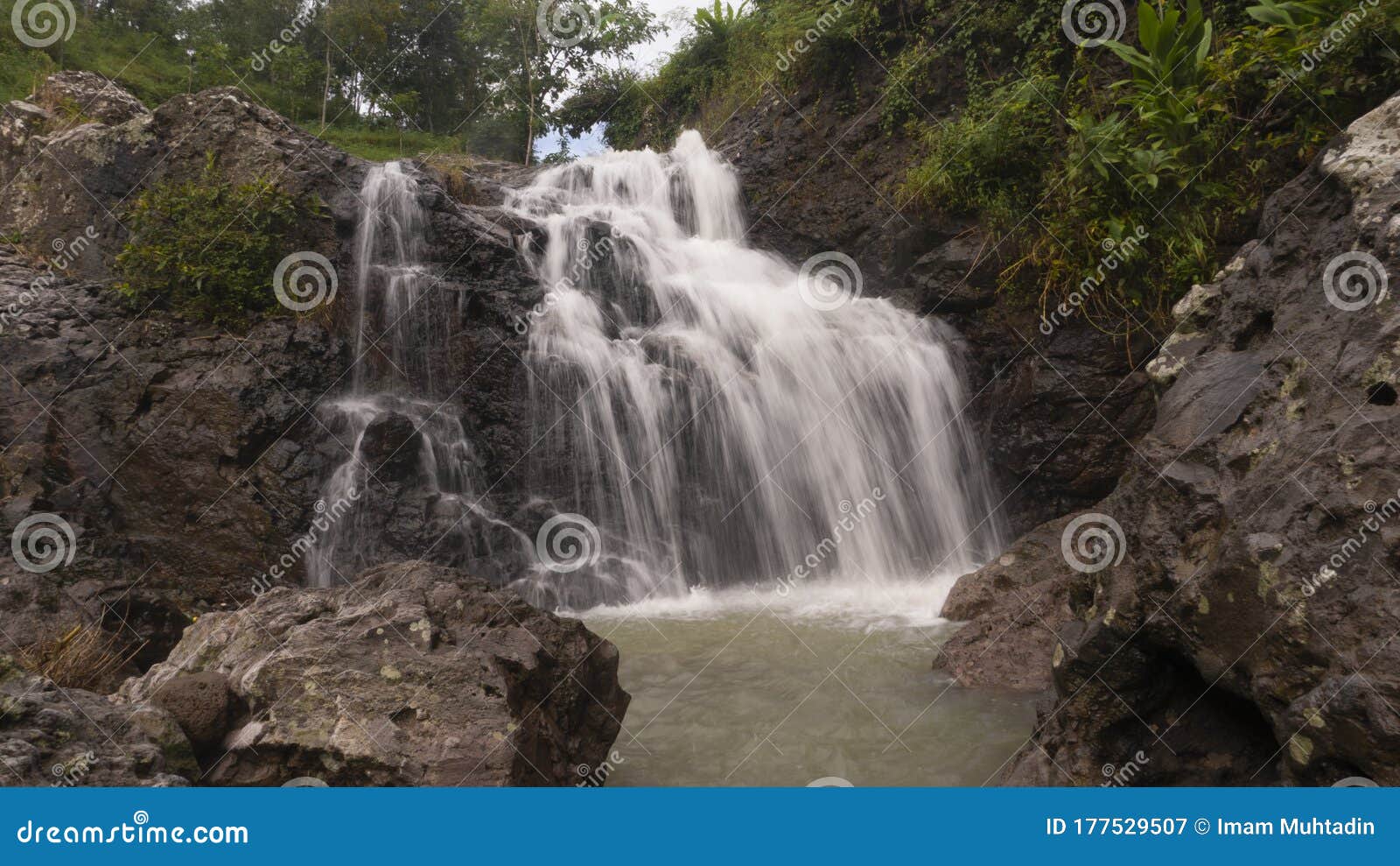 Cliffs with Soft Waterfalls in the Hills Stock Image - Image of crystal ...