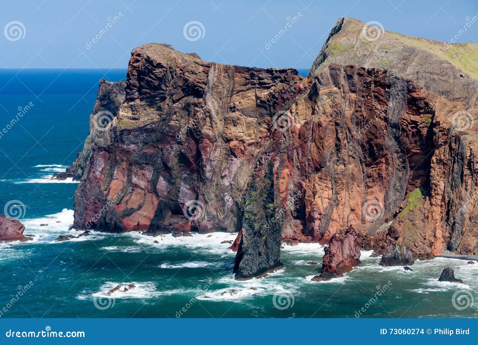 Cliffs at St Lawrence Madeira Showing Unusual Vertical Rock Form Stock ...