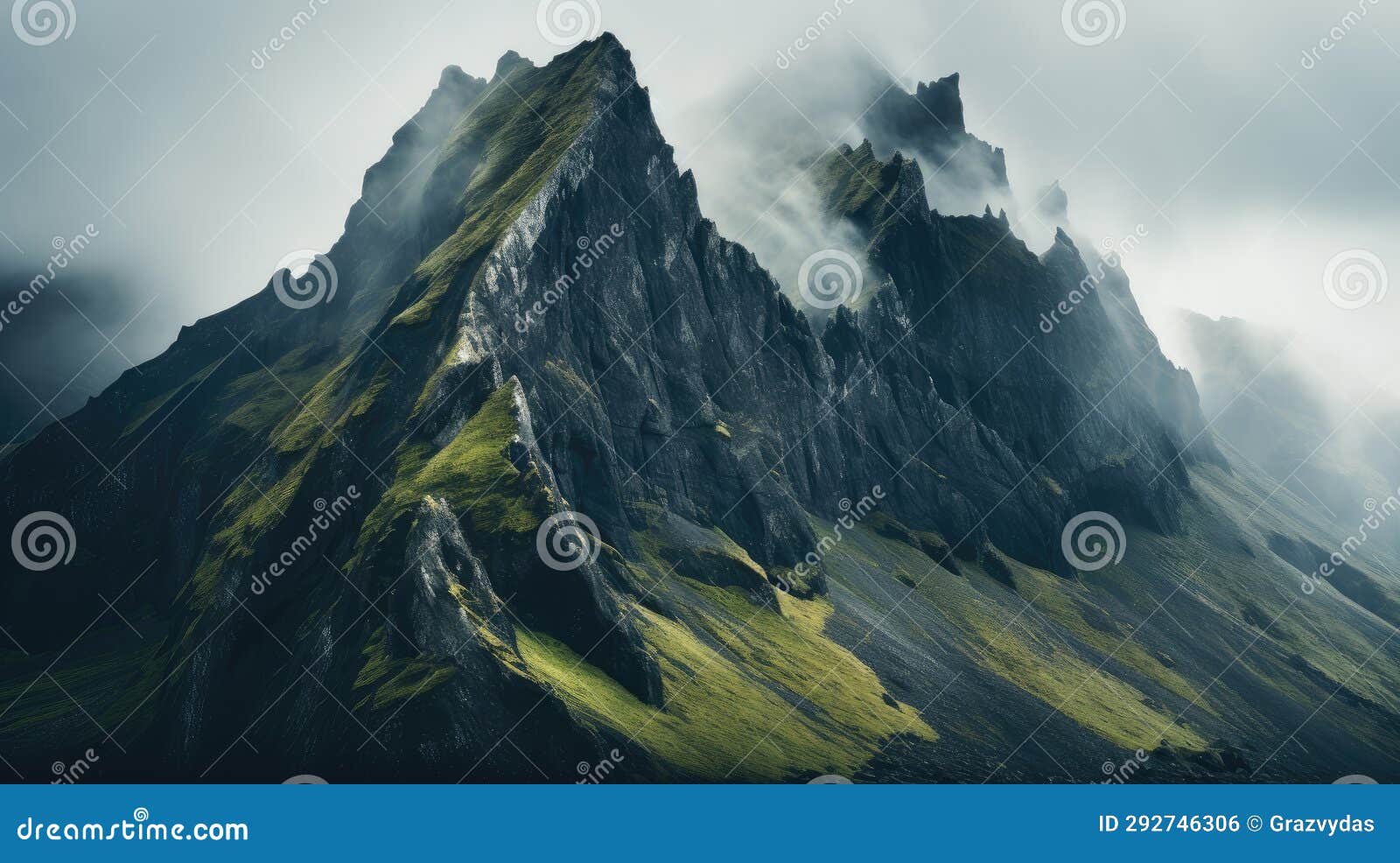 Cliffs Towering Clouds,the Magic of Nature Stock Illustration ...