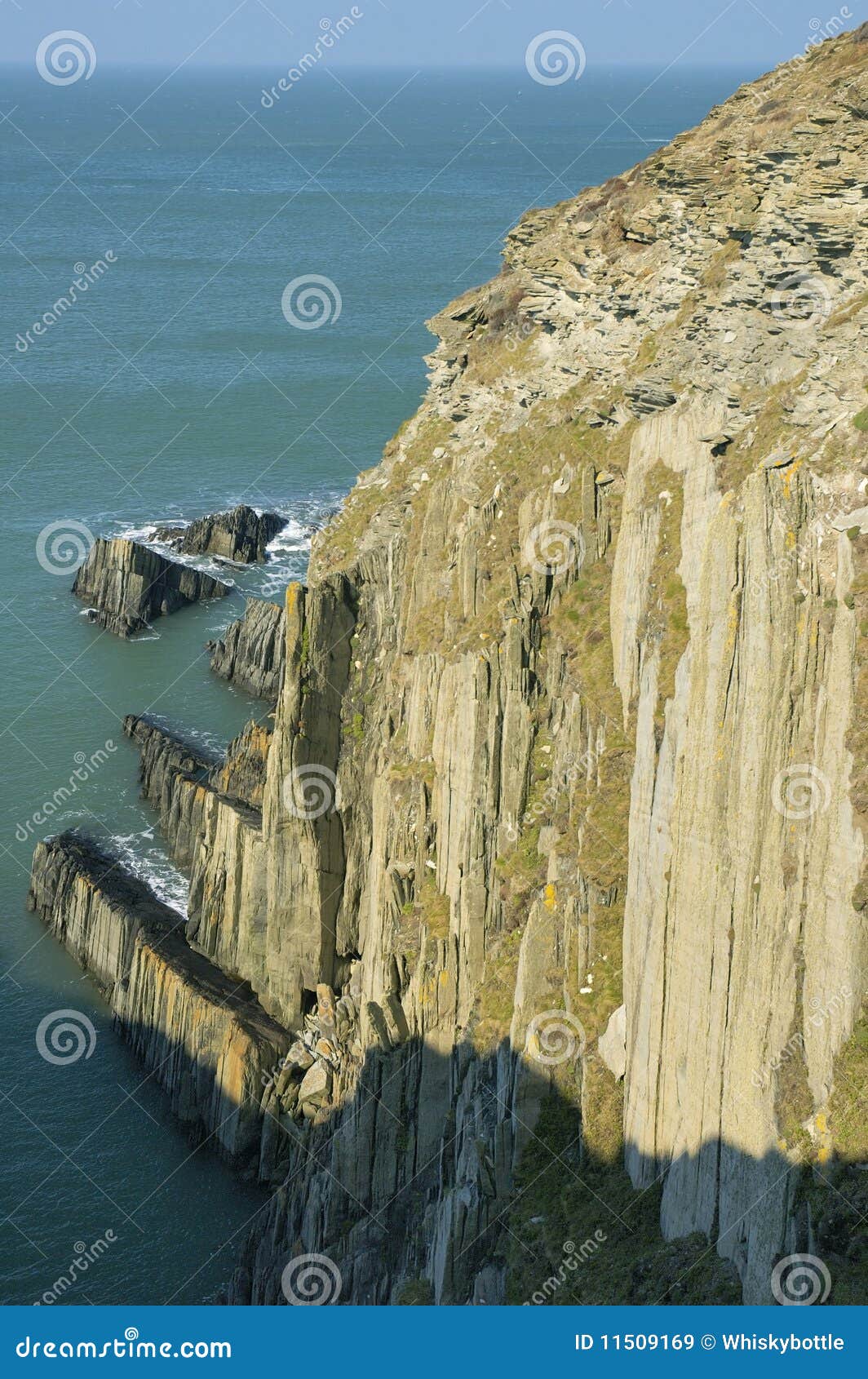 Rock Strata Showing Years Of History On A Cliffside Stock Image ...