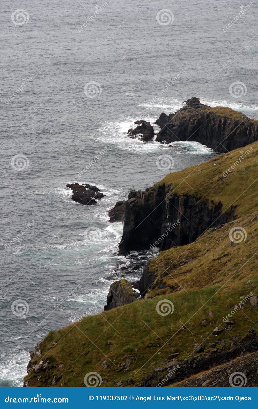 Cliffs in a Raining and Dark Day. Stock Photo - Image of iceland, wind ...